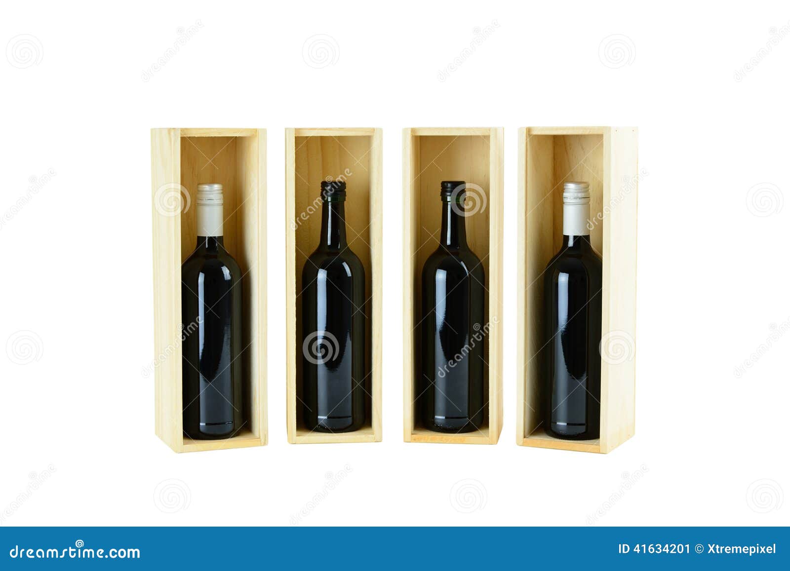 Four bottles of wine stock image. Image of wood, glass - 41634201