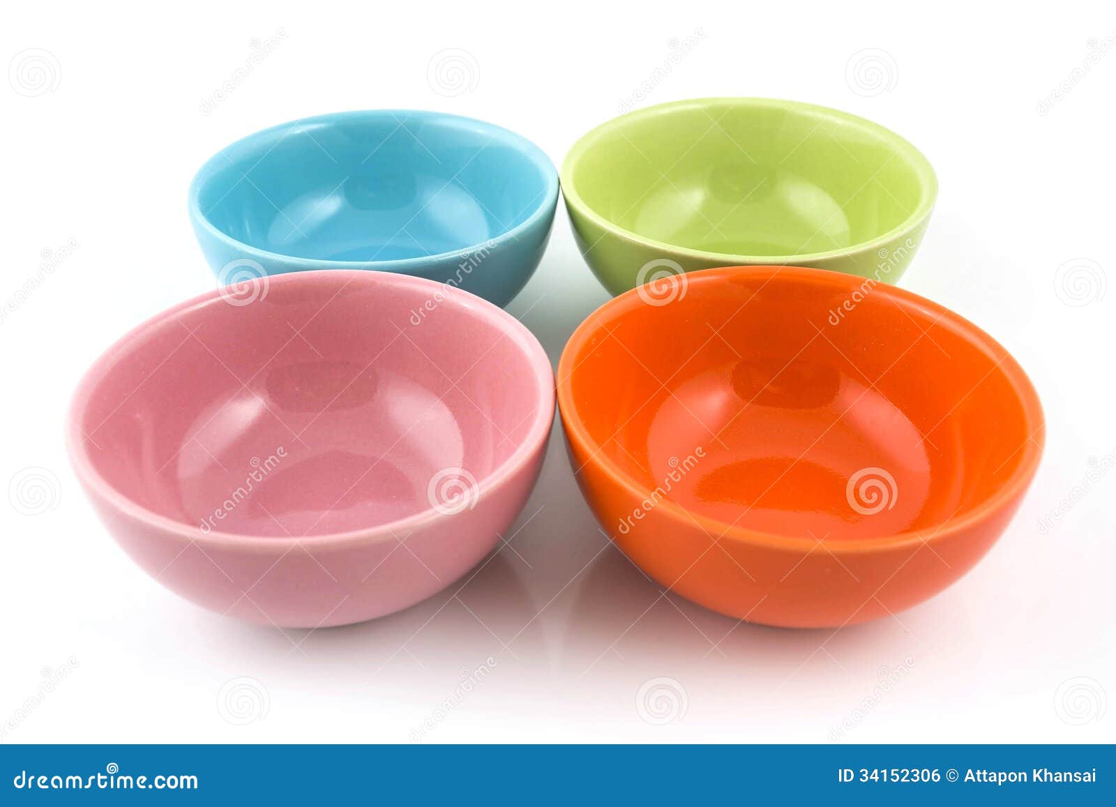 Four Bowl on White Background Stock Photo - Image of objectsequipment ...
