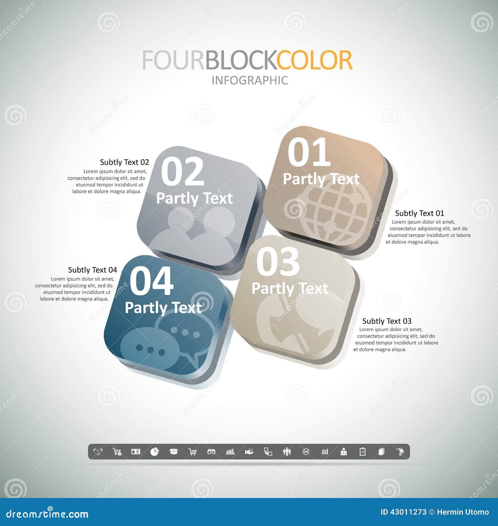 Four Box Color Infographic stock vector. Illustration of shape - 43011273