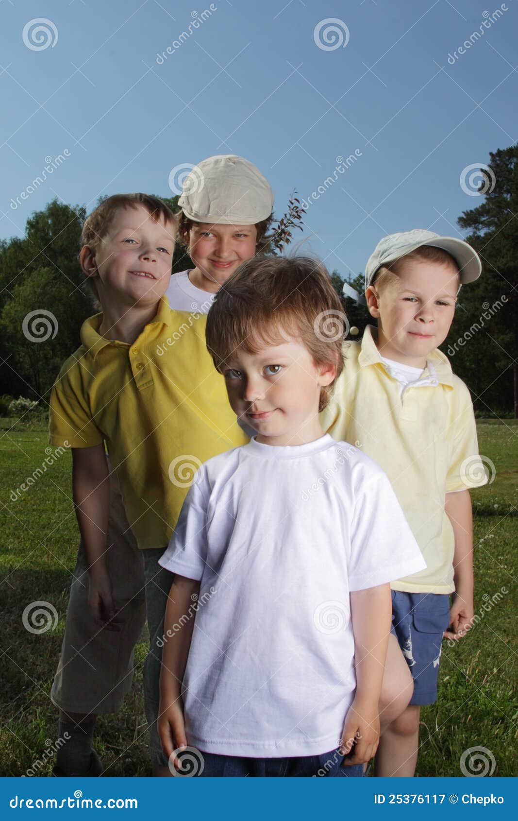 Four boy in row stock image. Image of children, little - 25376117