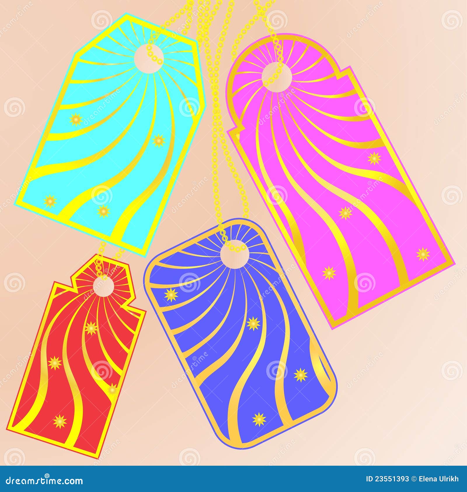 Four bright labels stock vector. Illustration of shopping - 23551393