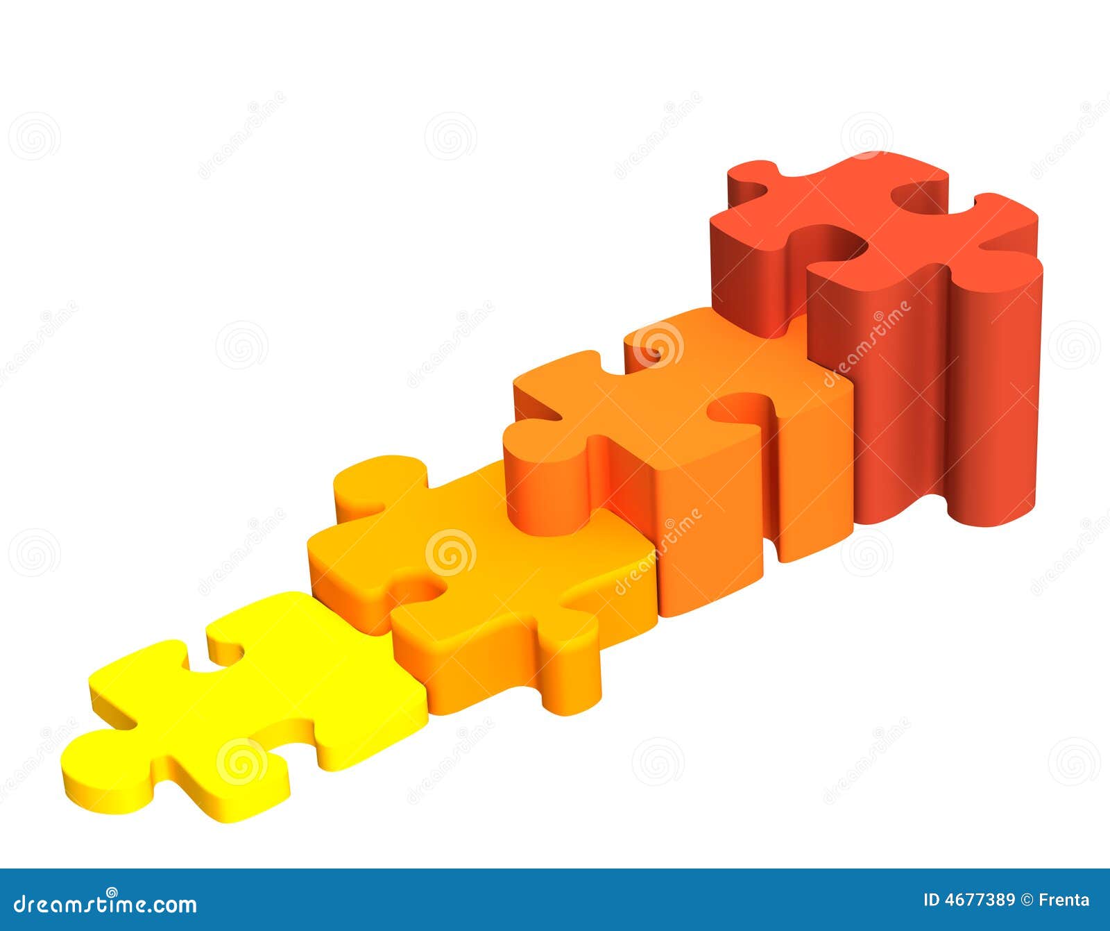 Four Bright Puzzles, Combined by a Ladder Stock Illustration ...