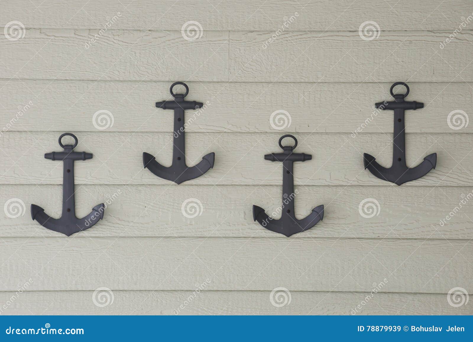 Four brown anchors stock image. Image of ship, sailing - 78879939