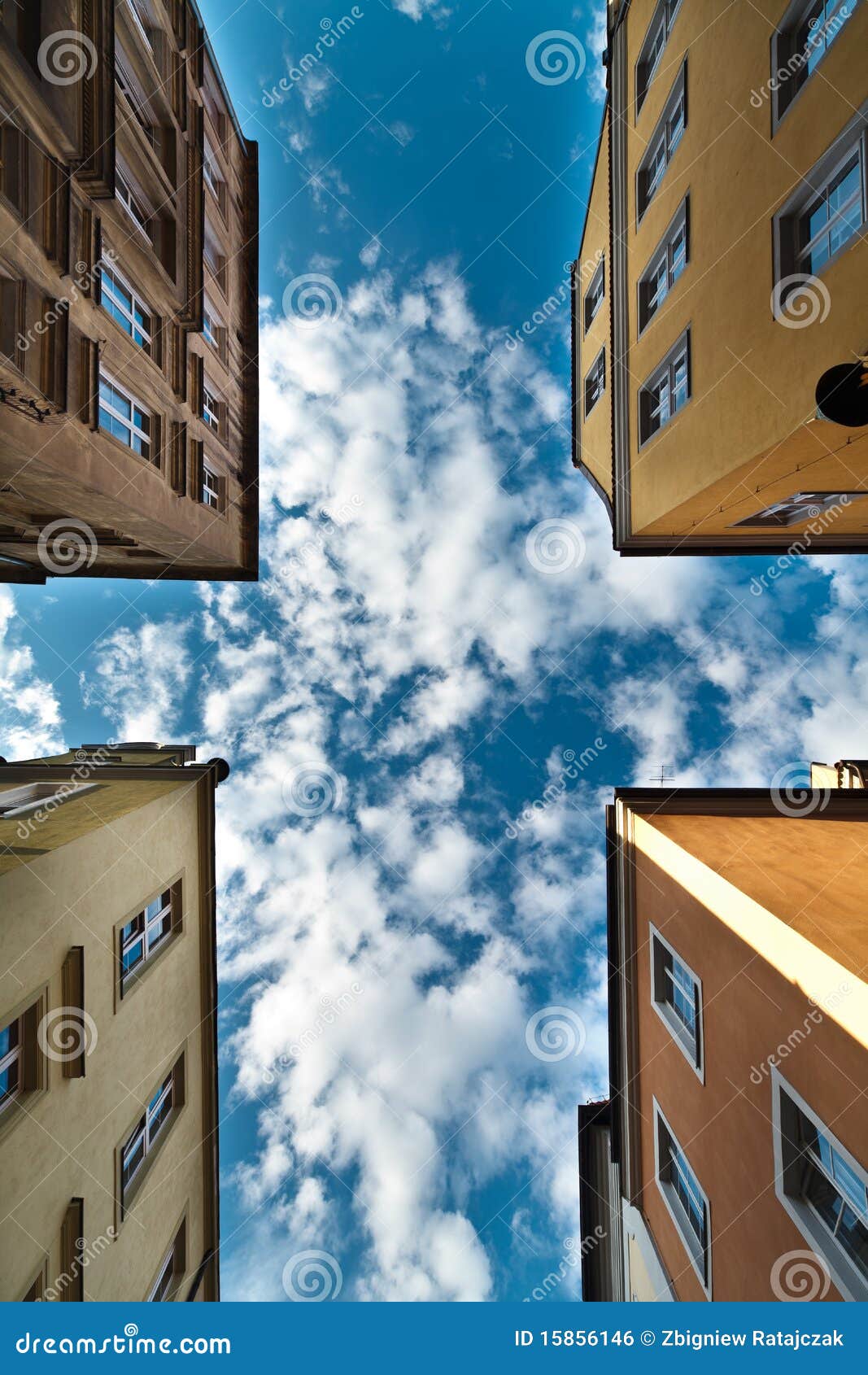 Four buildings stock photo. Image of wide, city, buildings - 15856146