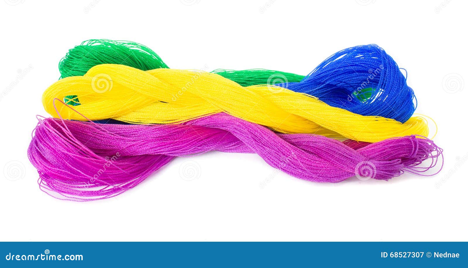 Four Bundles of Colorful Nylon Ropes Stock Image - Image of blue ...