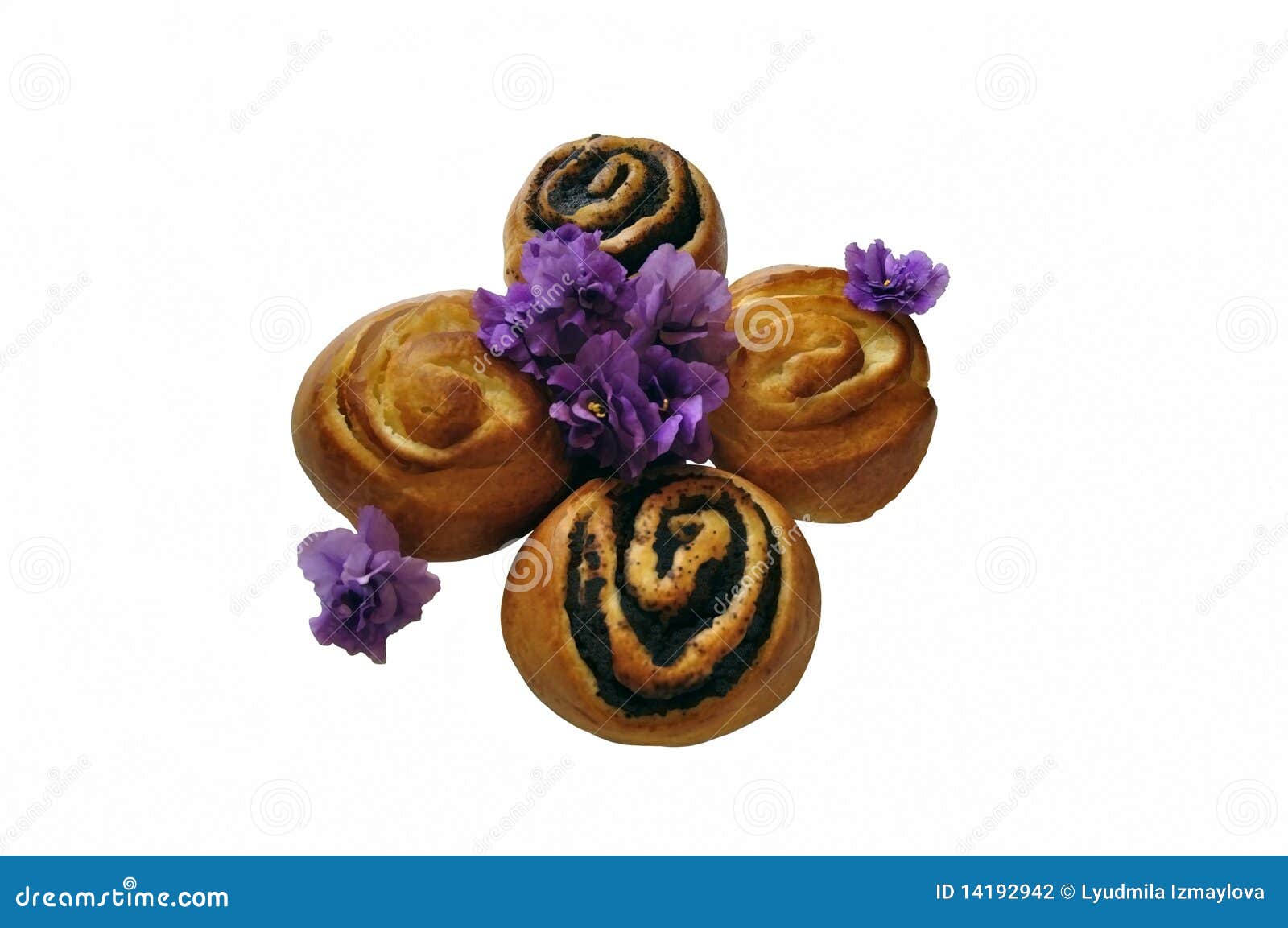 Four buns stock photo. Image of plant, poppy, baking - 14192942