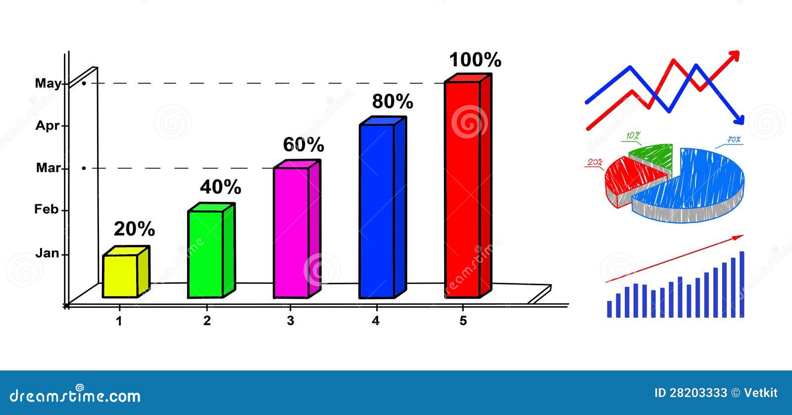 Four business graphics stock illustration. Illustration of graphic ...