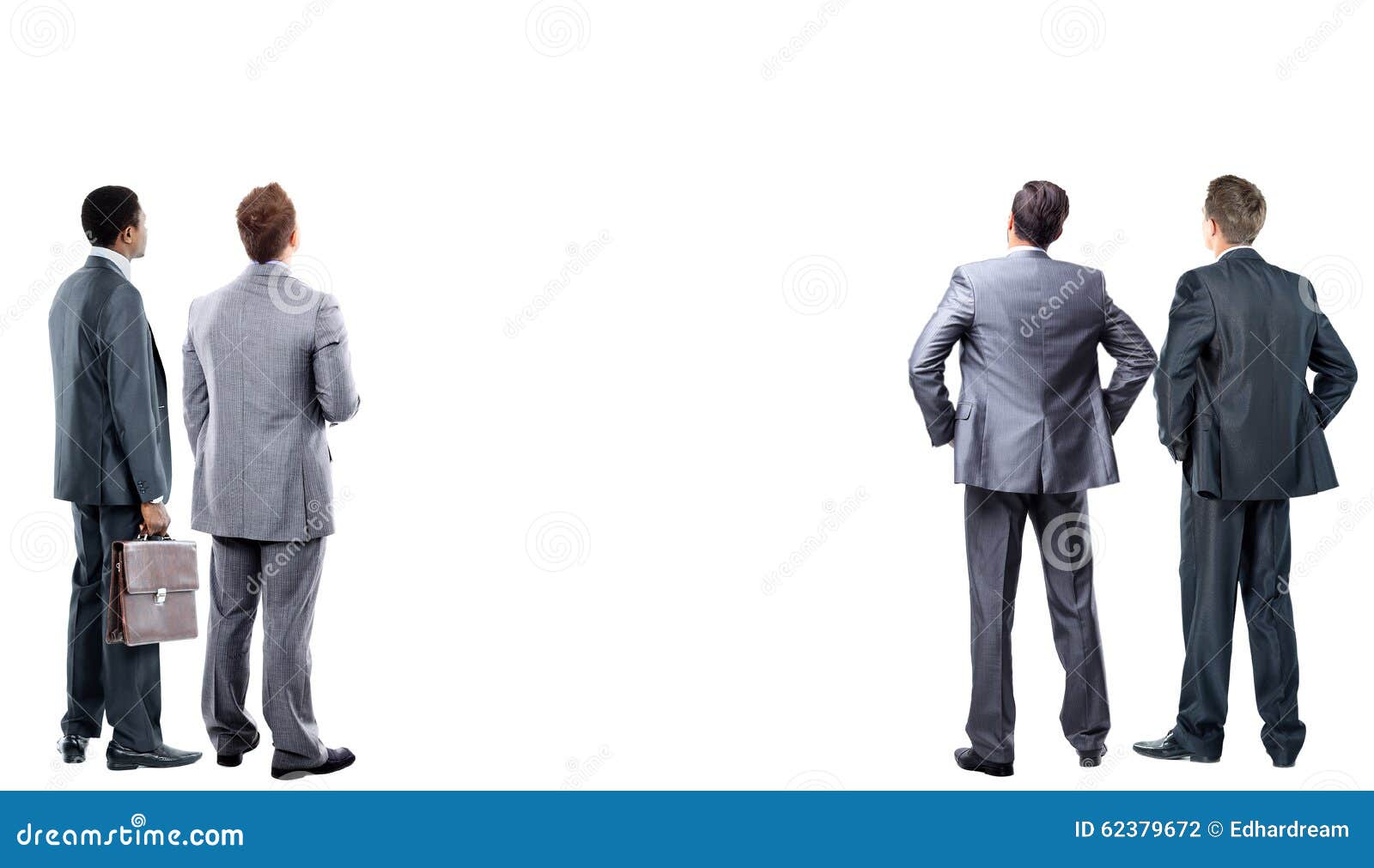 Four Business Mans from the Back - Looking at Stock Photo - Image of ...