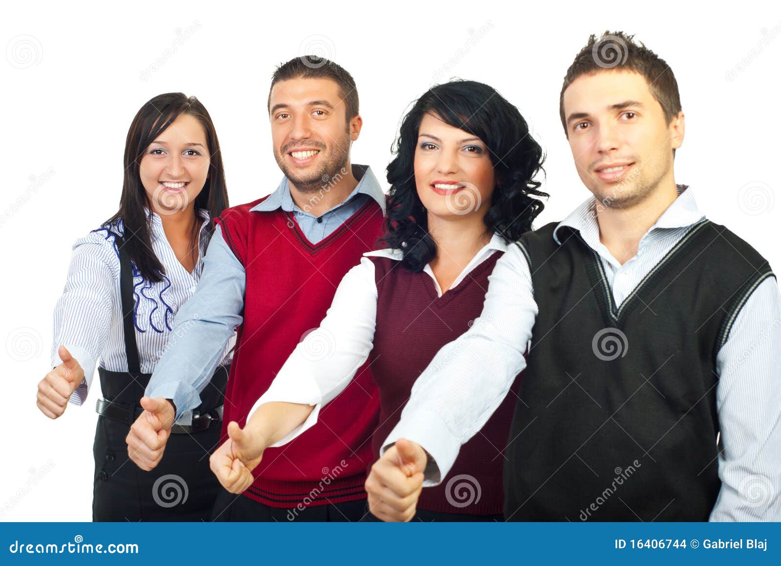 Four Business People Giving Thumbs Stock Photo - Image of confidence ...