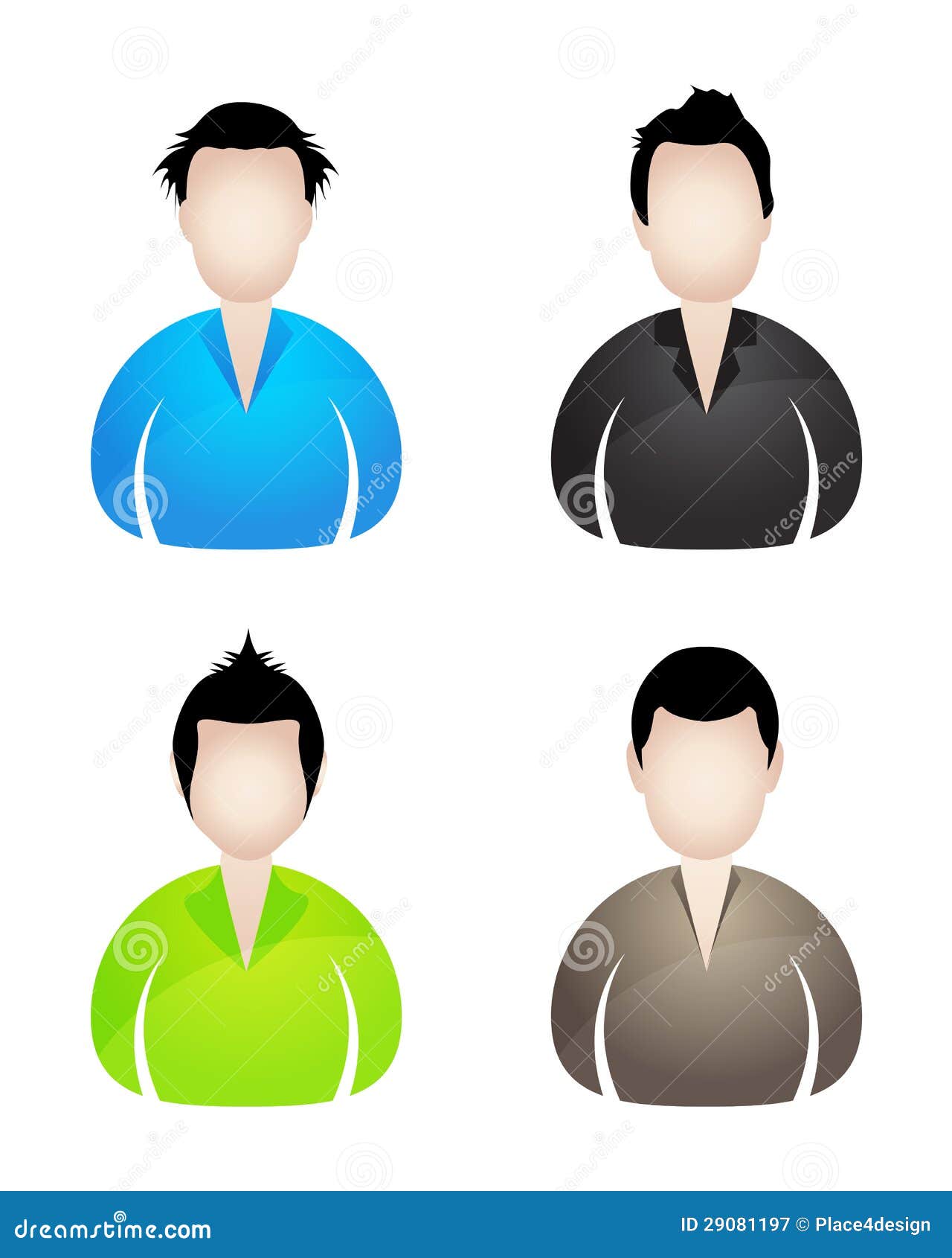 Four businessman icons stock vector. Illustration of button - 29081197