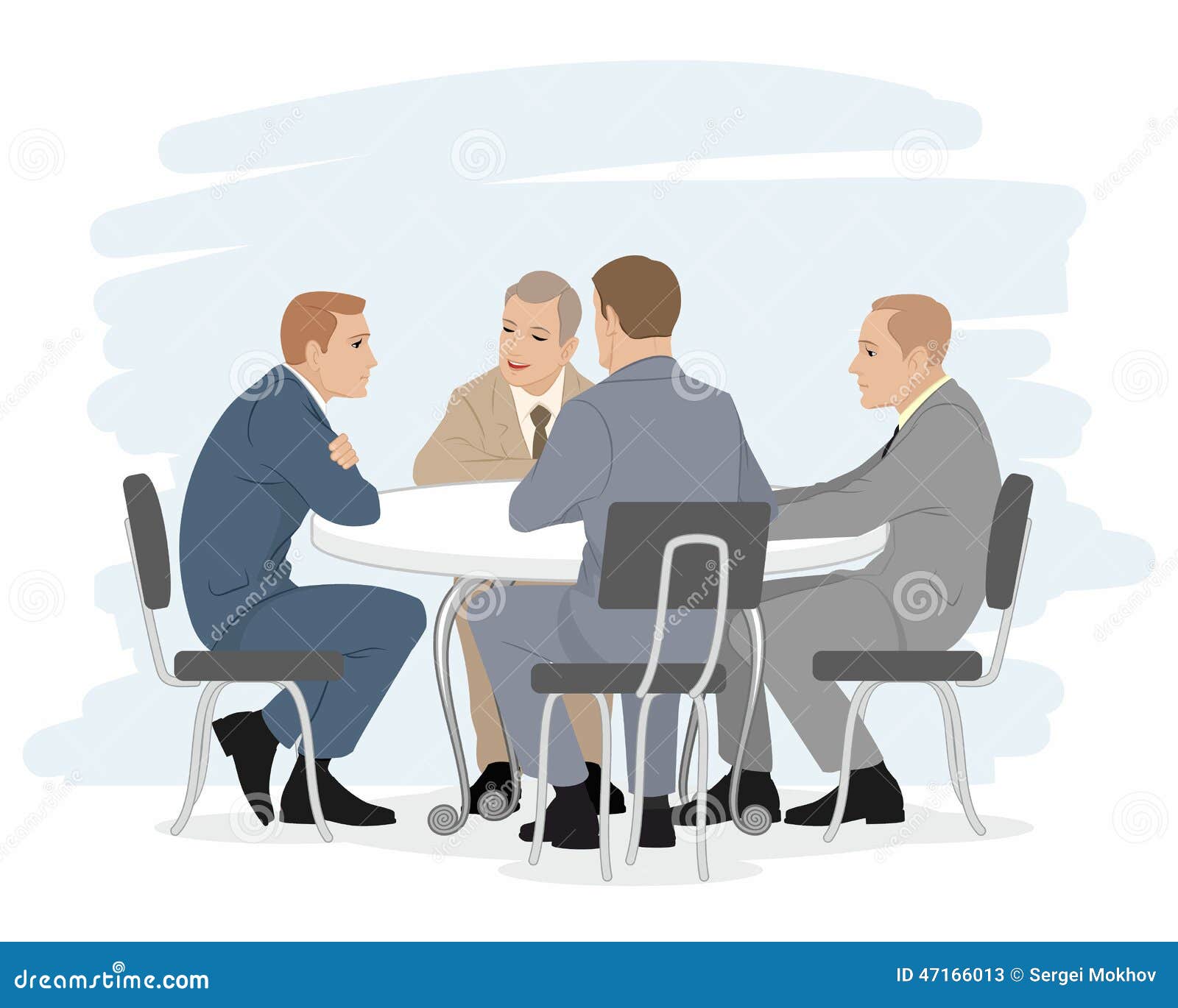 Four Businessmen Negotiations Stock Vector - Illustration of outline ...