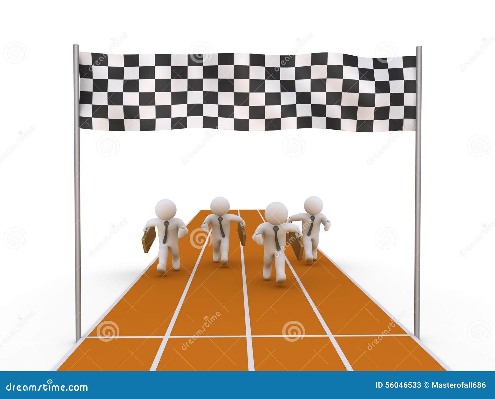 Four Businessmen Running on Track Stock Illustration - Illustration of ...