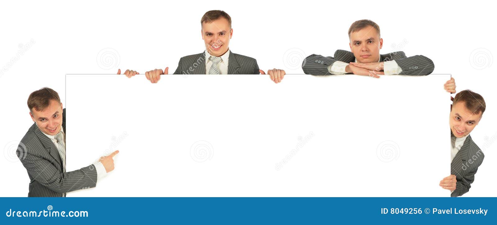 Four Businessmen Shows on Board Stock Photo - Image of hand, board: 8049256