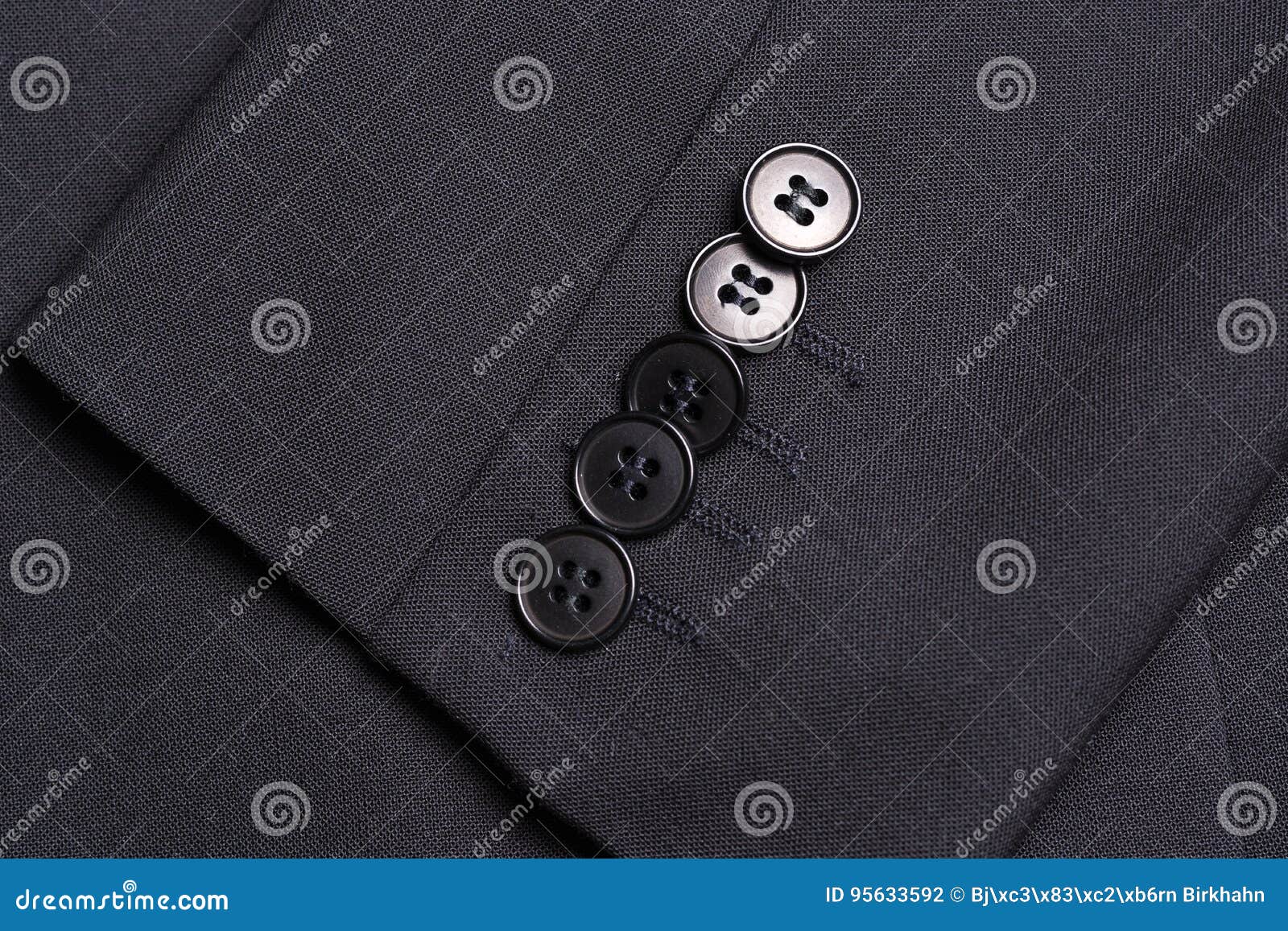 Four Buttons on a Black Business Jacket Sleeve Stock Photo - Image of ...