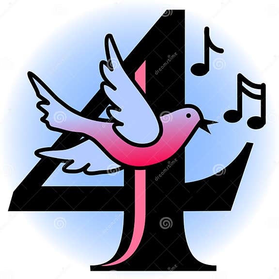 Four Calling Birds/eps stock vector. Illustration of festive - 3564015