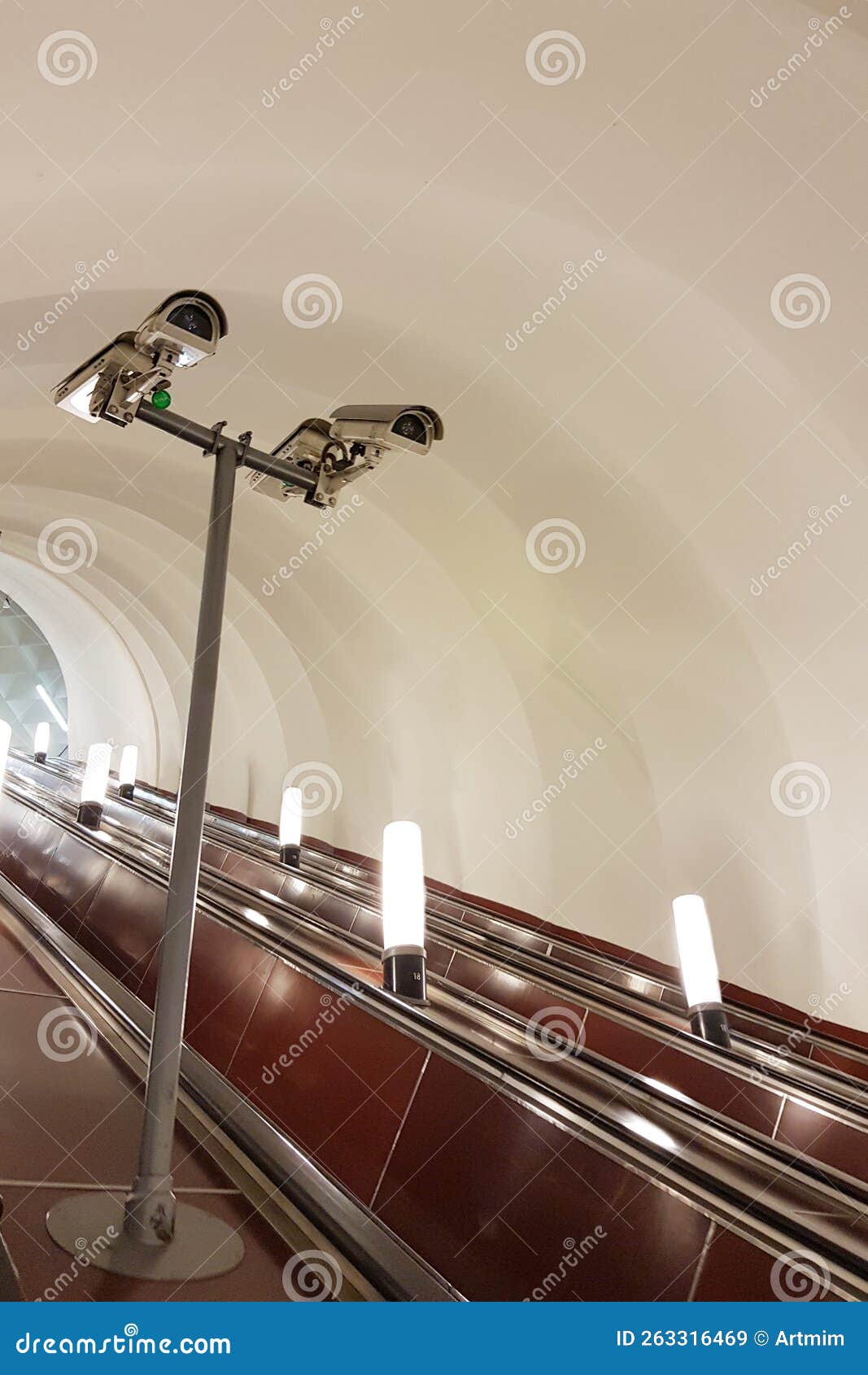 Four Cameras Underground in the Subway. Security Concept Stock Image ...