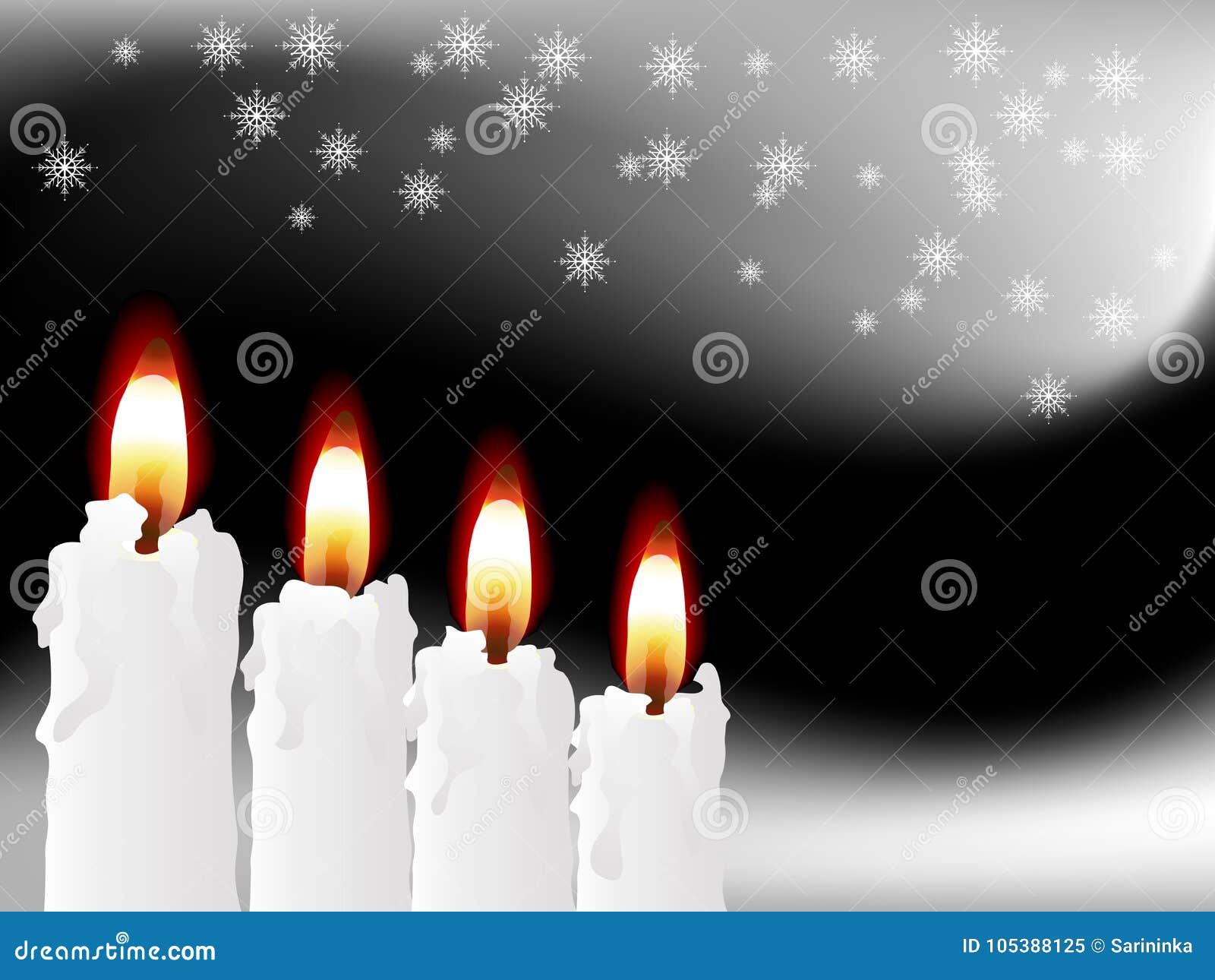 Four candles stock vector. Illustration of blazing, decorating - 105388125