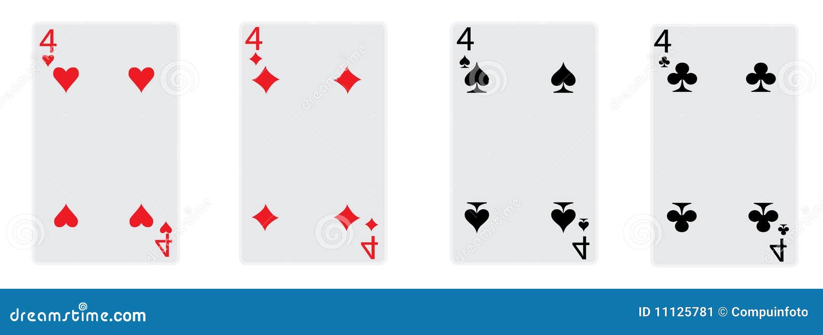 The four of the card game stock vector. Illustration of entertainment ...