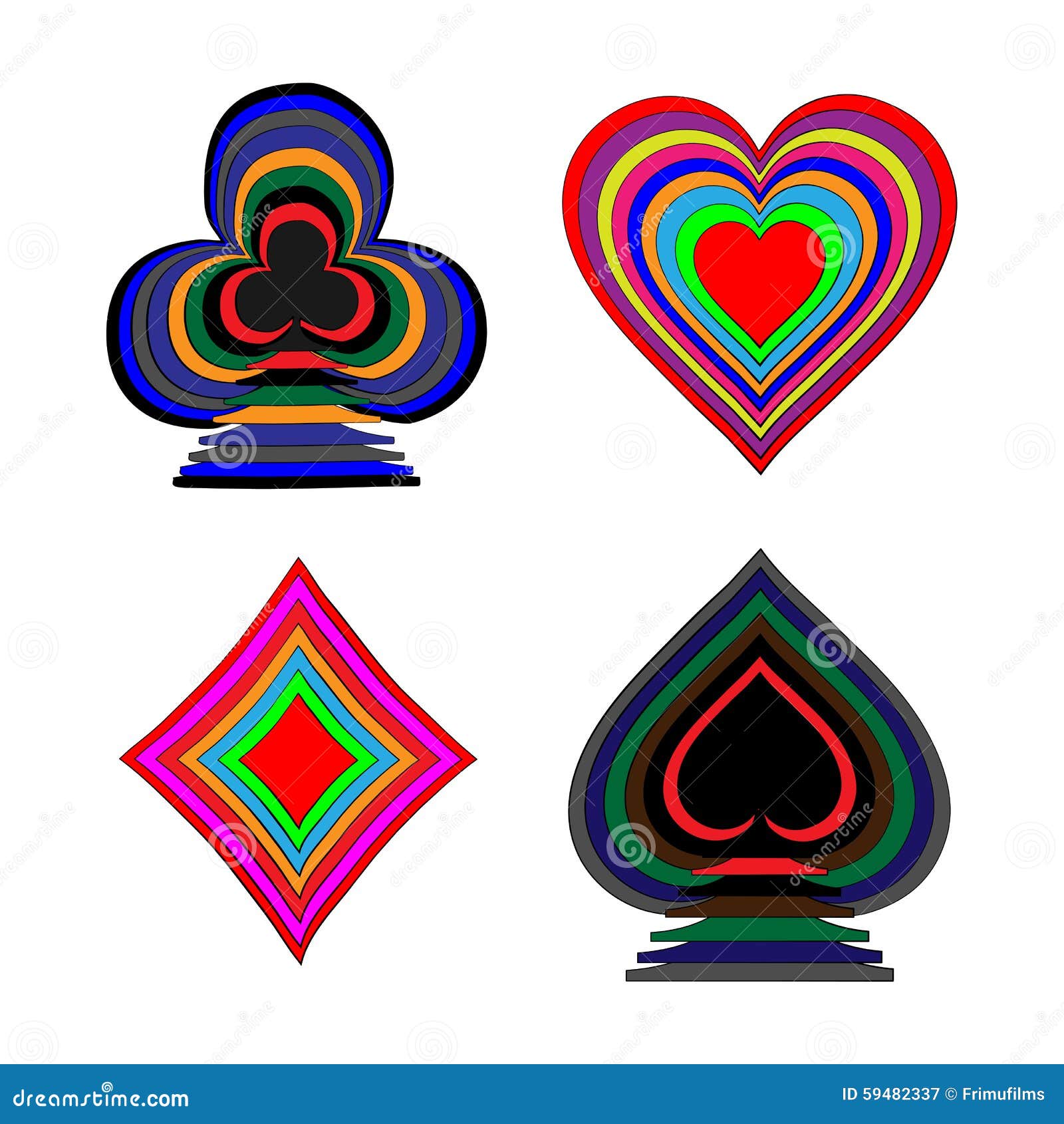 Four Card Suits. Cards Deck. Cartoon Vector | CartoonDealer.com #59482337