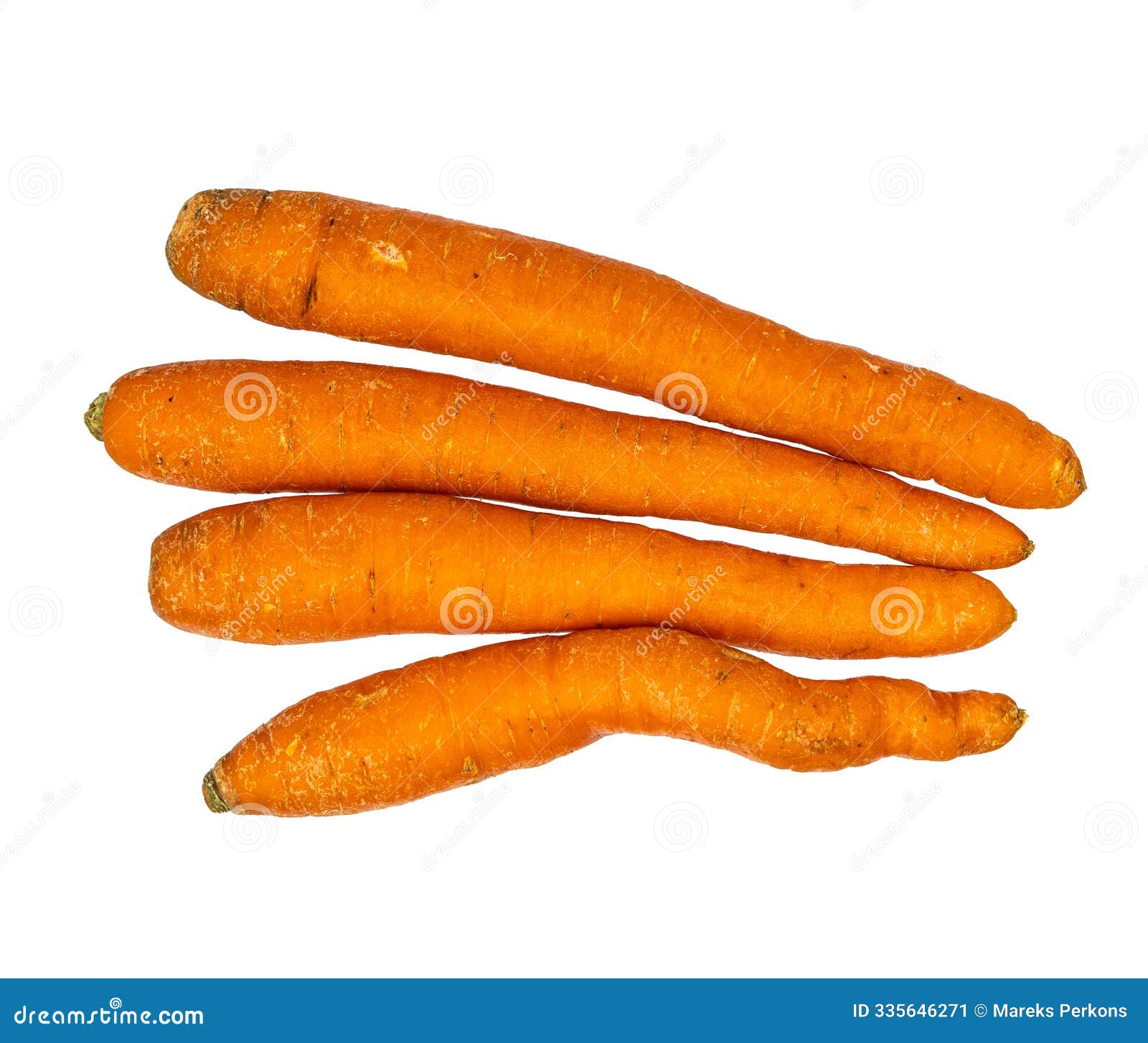 Four Carrots Isolated on White Background Stock Image - Image of slice ...