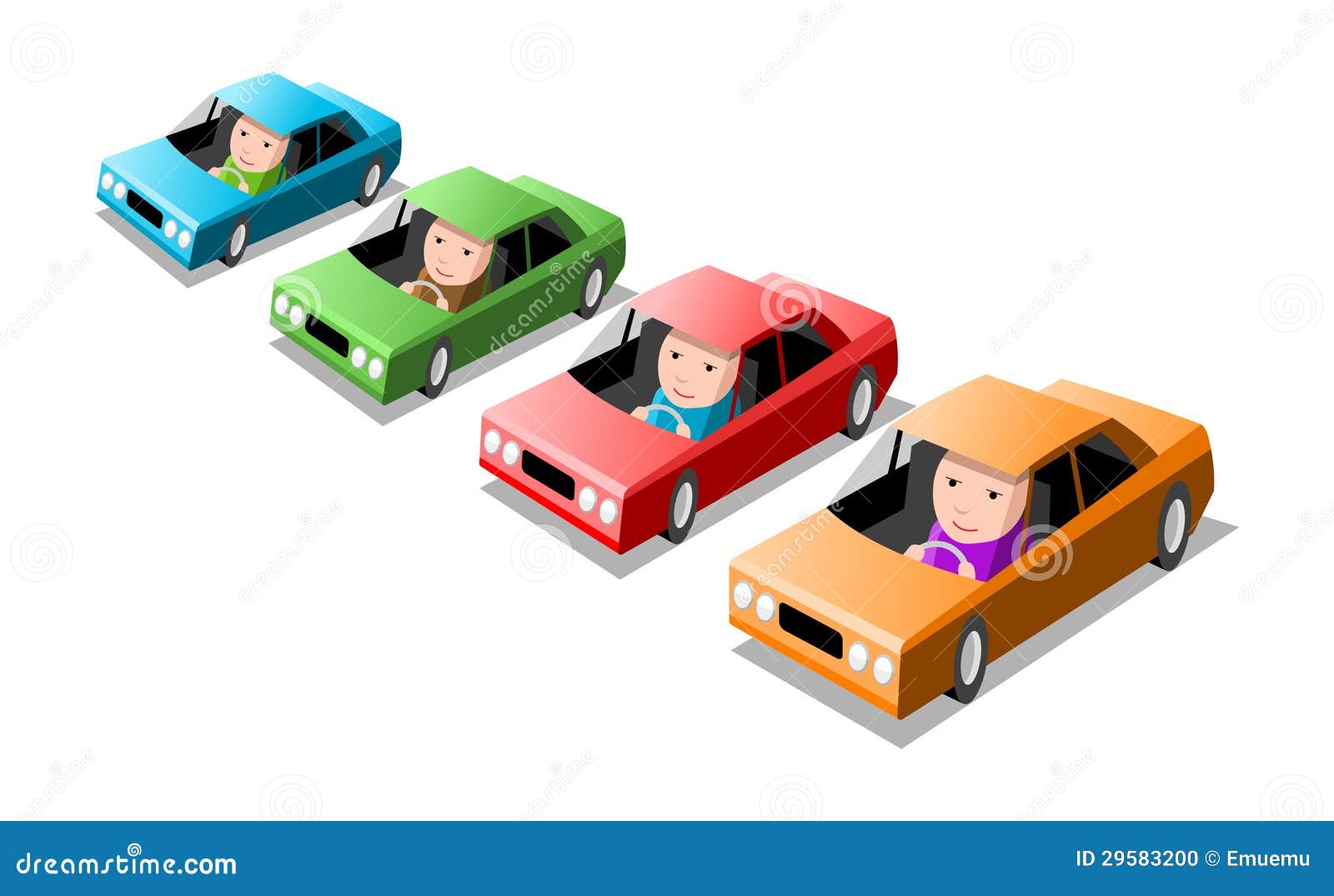 Four cars stock vector. Illustration of speed, green - 29583200