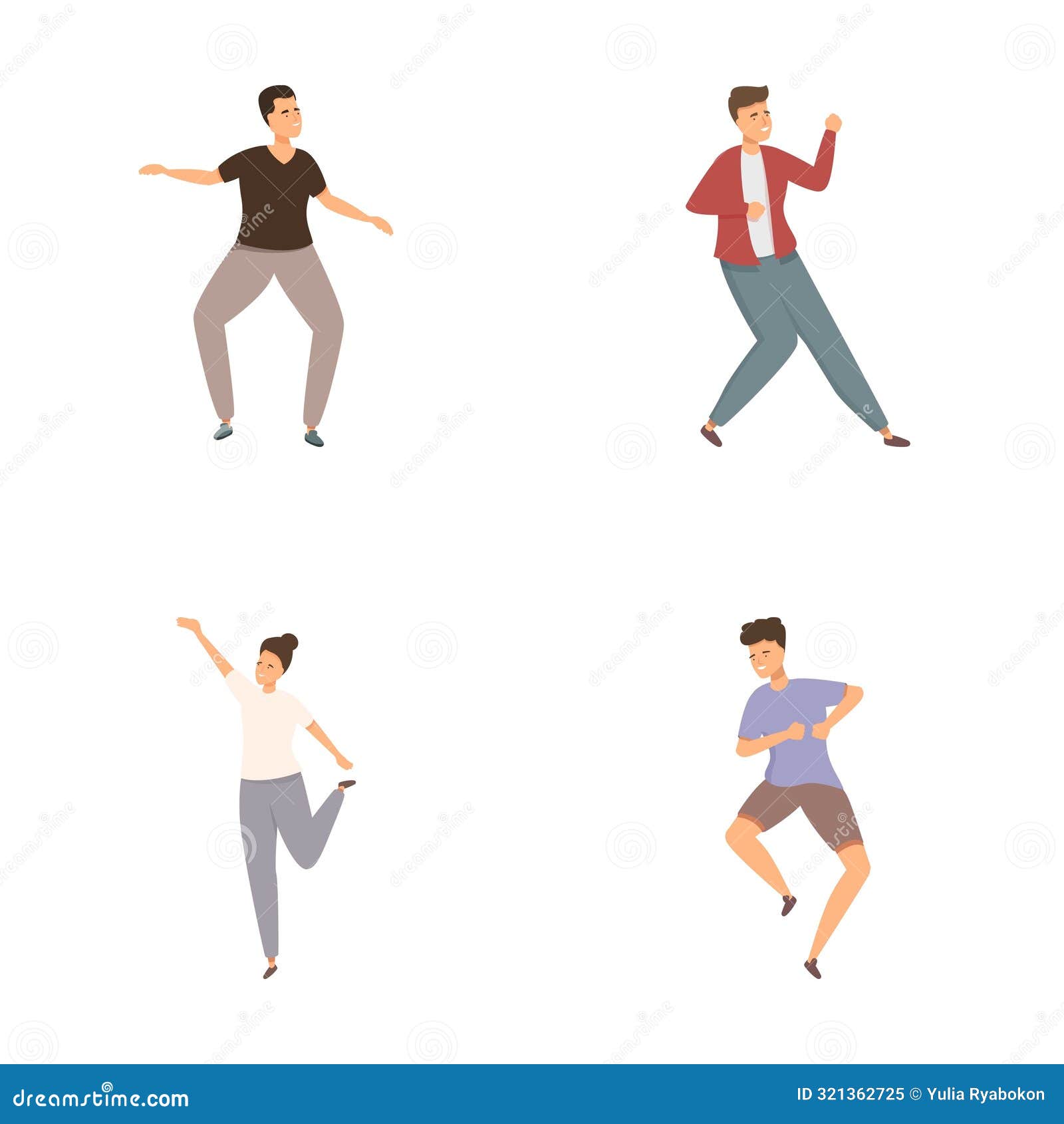 Diverse Group of People Dancing Stock Vector - Illustration of clothing ...