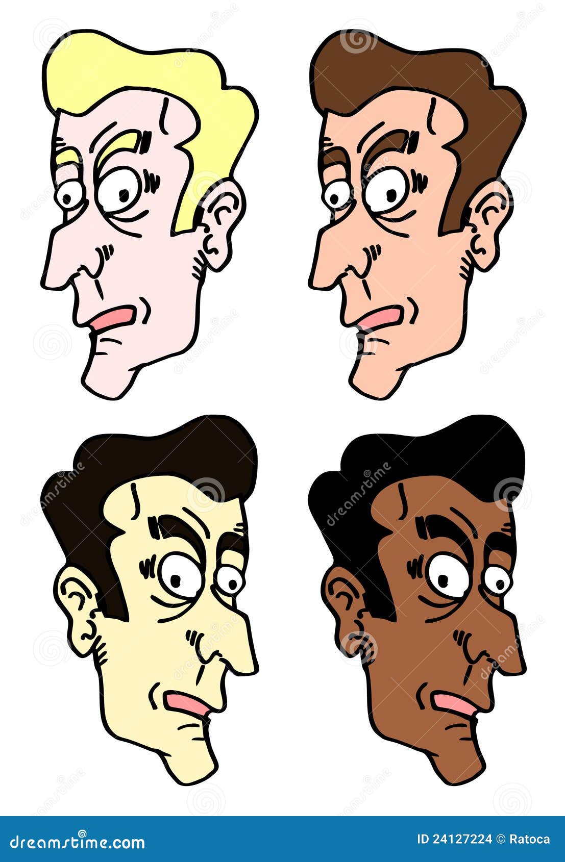 Four cartoon men stock vector. Illustration of expressive - 24127224