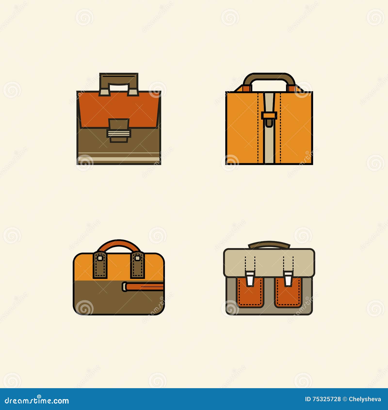 Four cases of vector icons stock vector. Illustration of design - 75325728