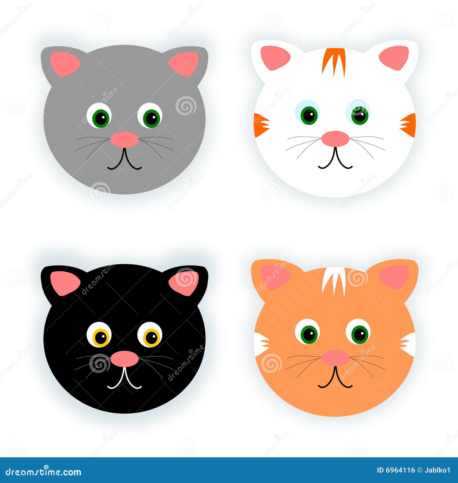 Four cats stock vector. Illustration of vector, mammals - 6964116
