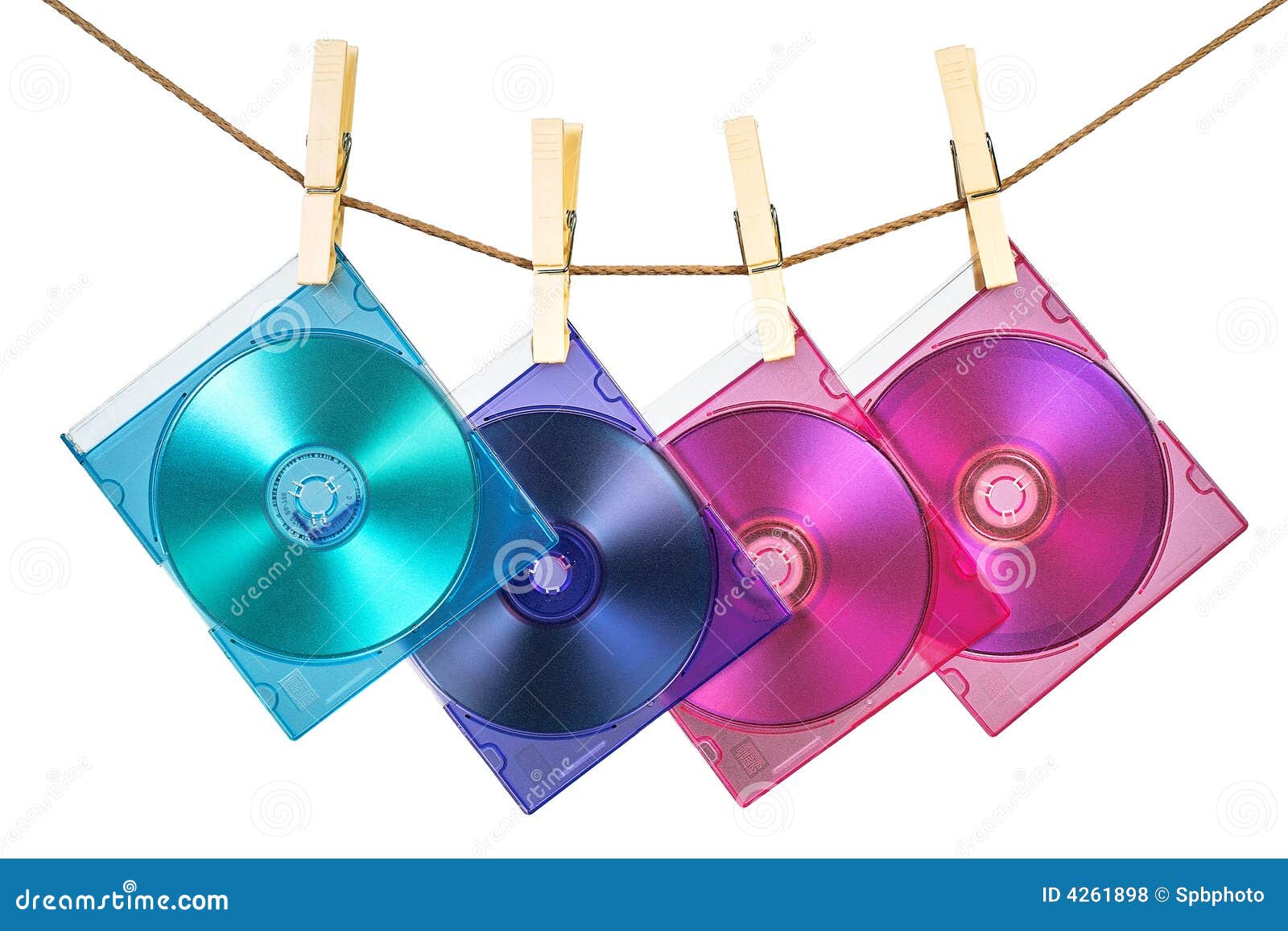 Four CDs in Coloful Cases Fixe Stock Photo - Image of information ...