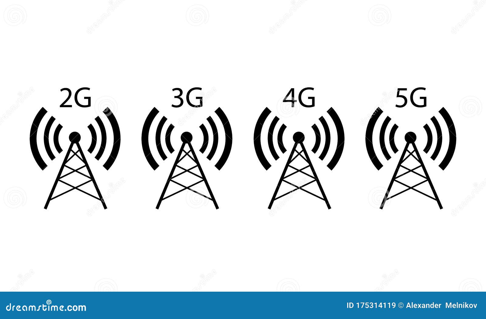 Four Cell Tower Icon. Vector Illustration Eps 10 Stock Illustration ...