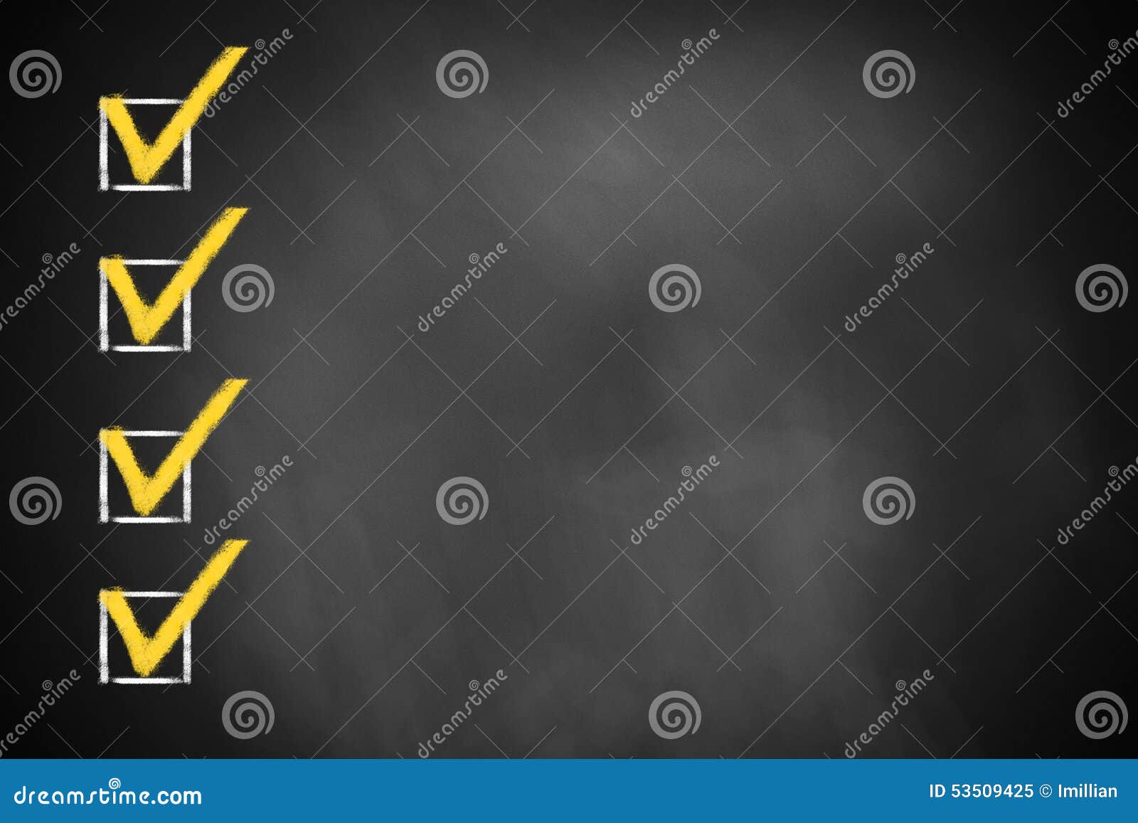 Four Checked Checkboxes on Chalkboard Stock Image - Image of guarantee ...