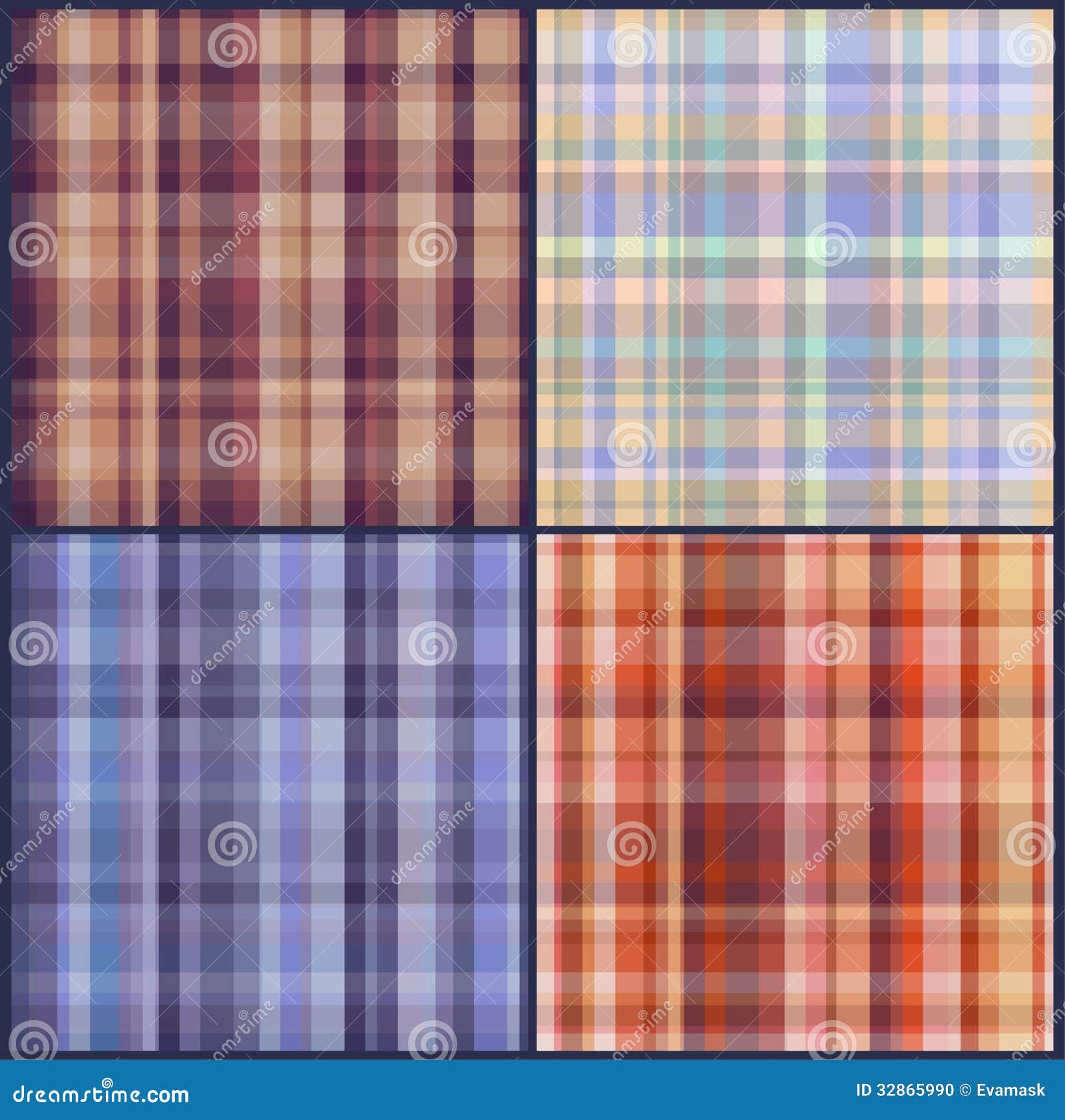 Four Checkered Seamless Texture Stock Vector - Illustration of ...