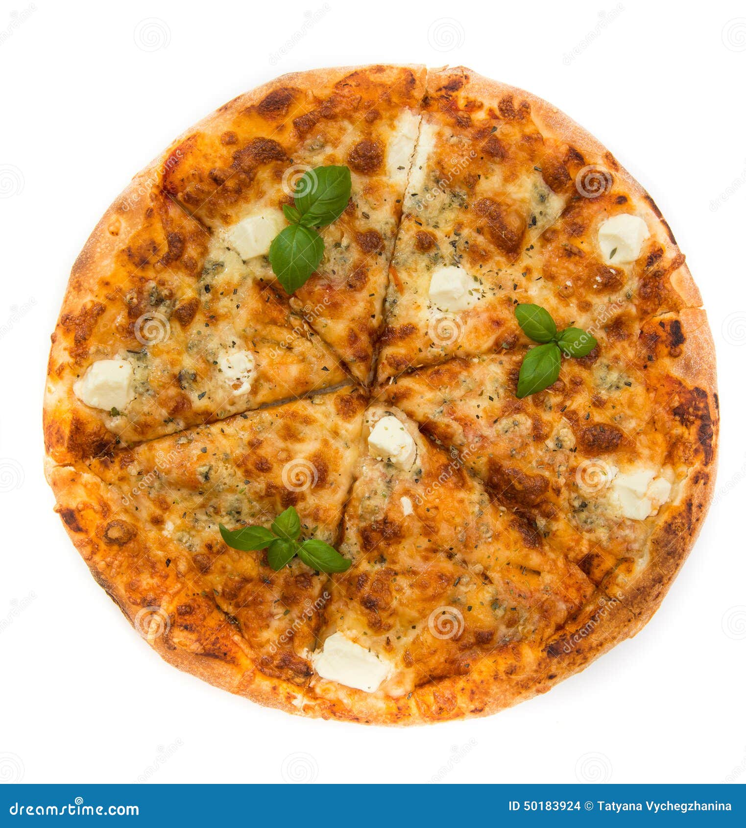 Four cheese pizza stock photo. Image of meal, mozzarella - 50183924