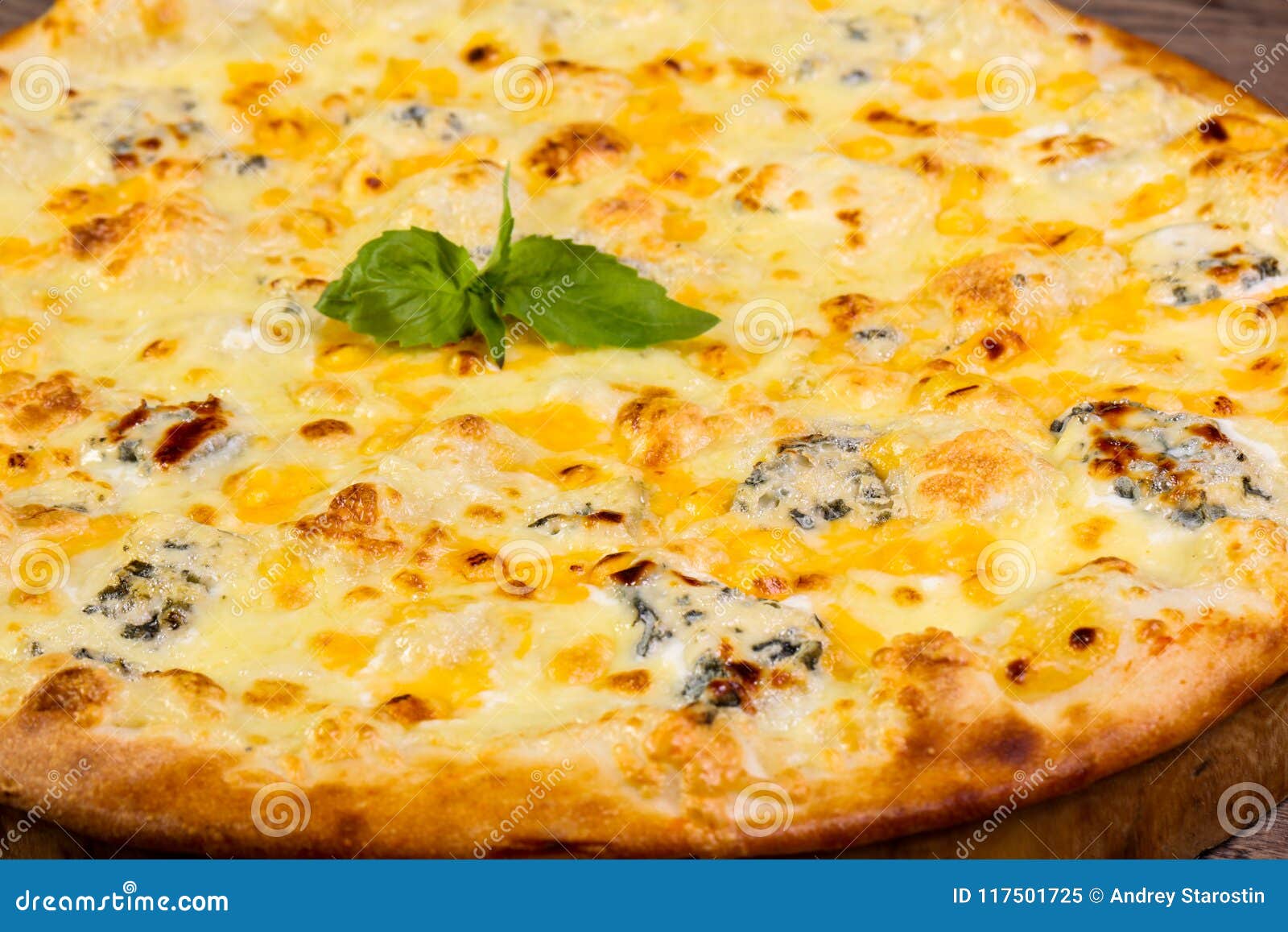 Four cheese pizza stock image. Image of delicious, closeup - 117501725