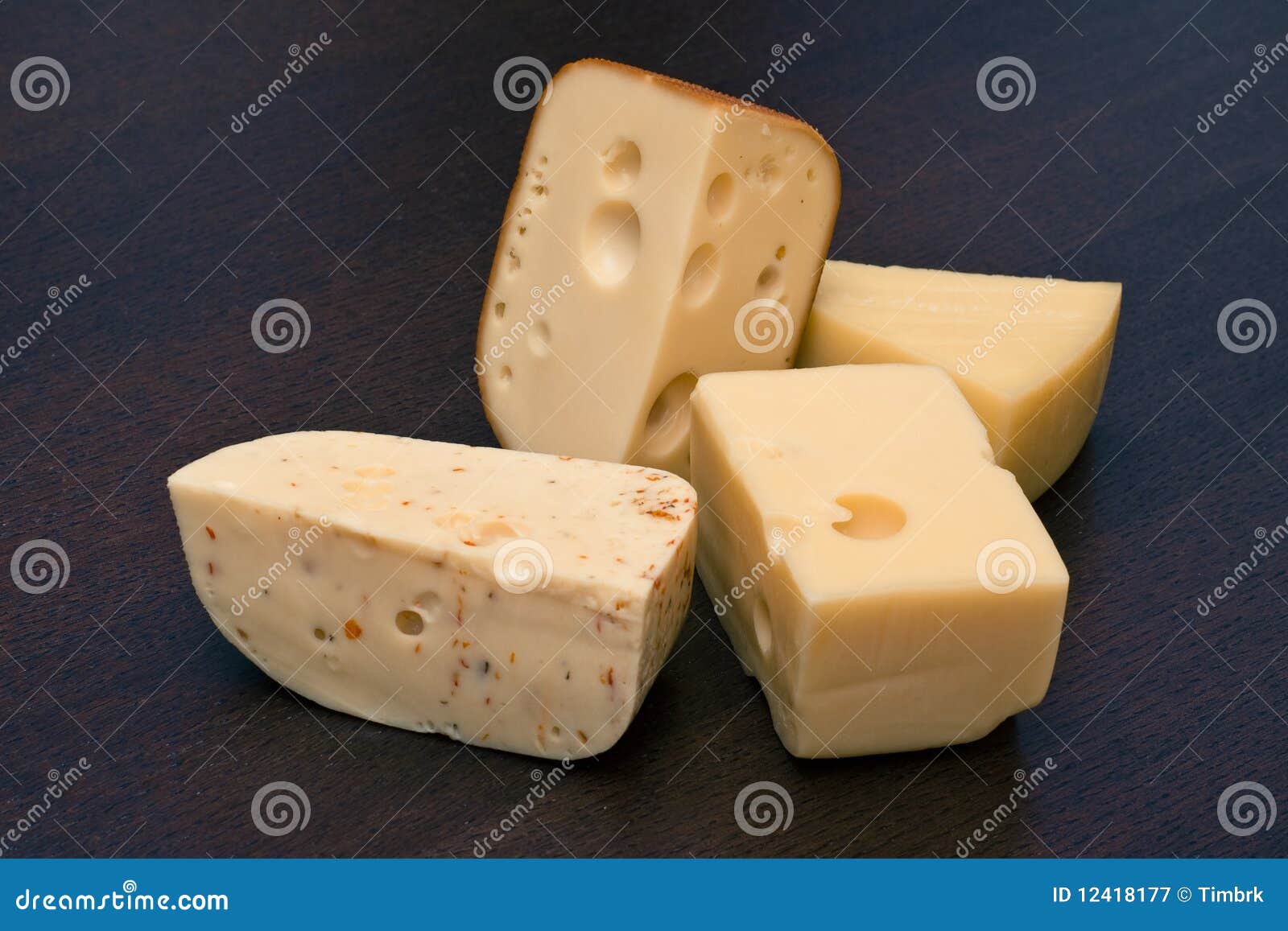 Four cheeses stock image. Image of ingredient, milk, hole - 12418177