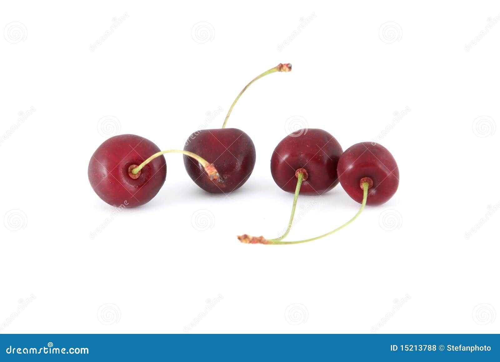 Four cherries stock photo. Image of object, juicy, natural - 15213788