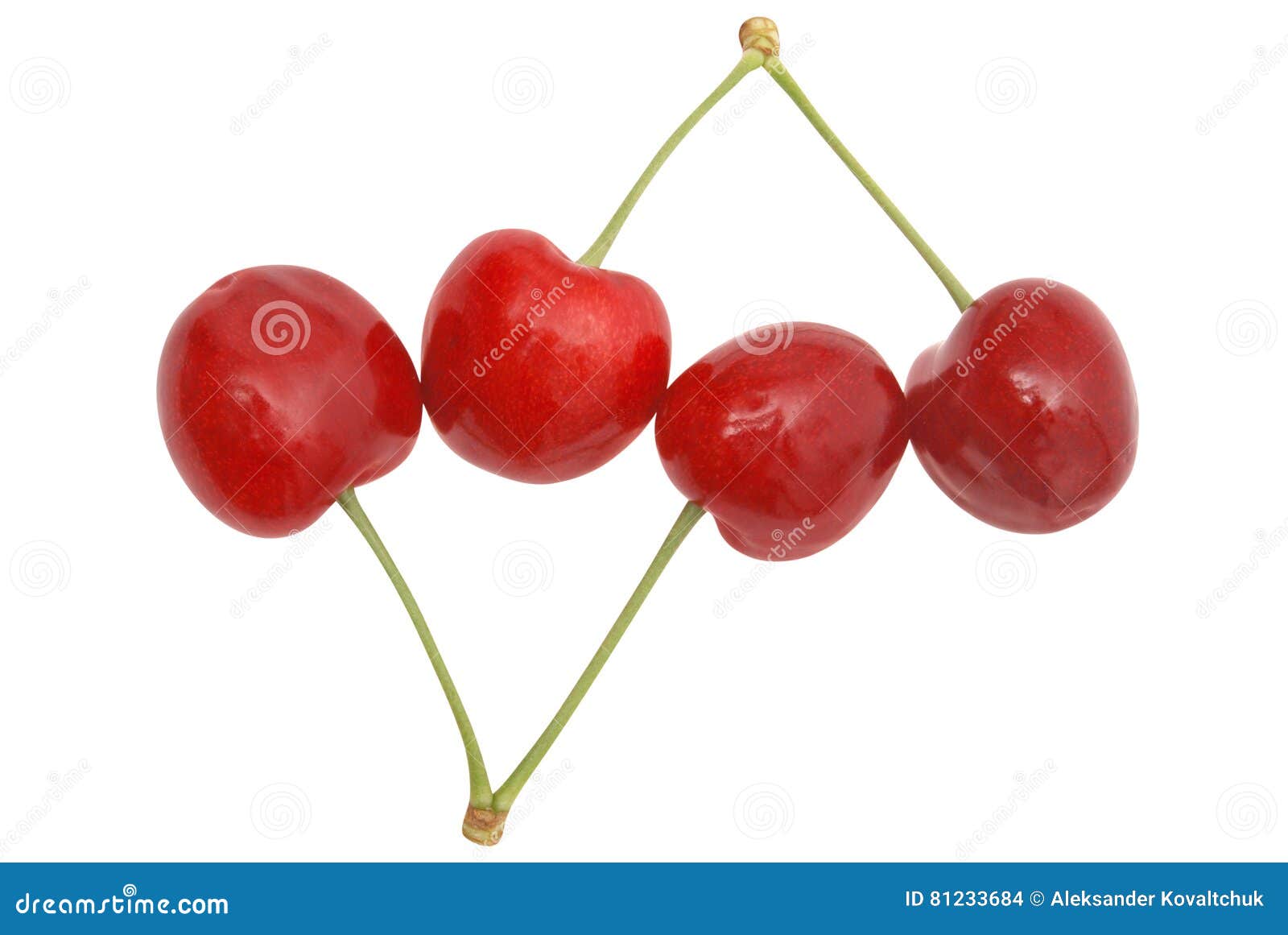 Four cherries stock photo. Image of studio, fresh, stem - 81233684