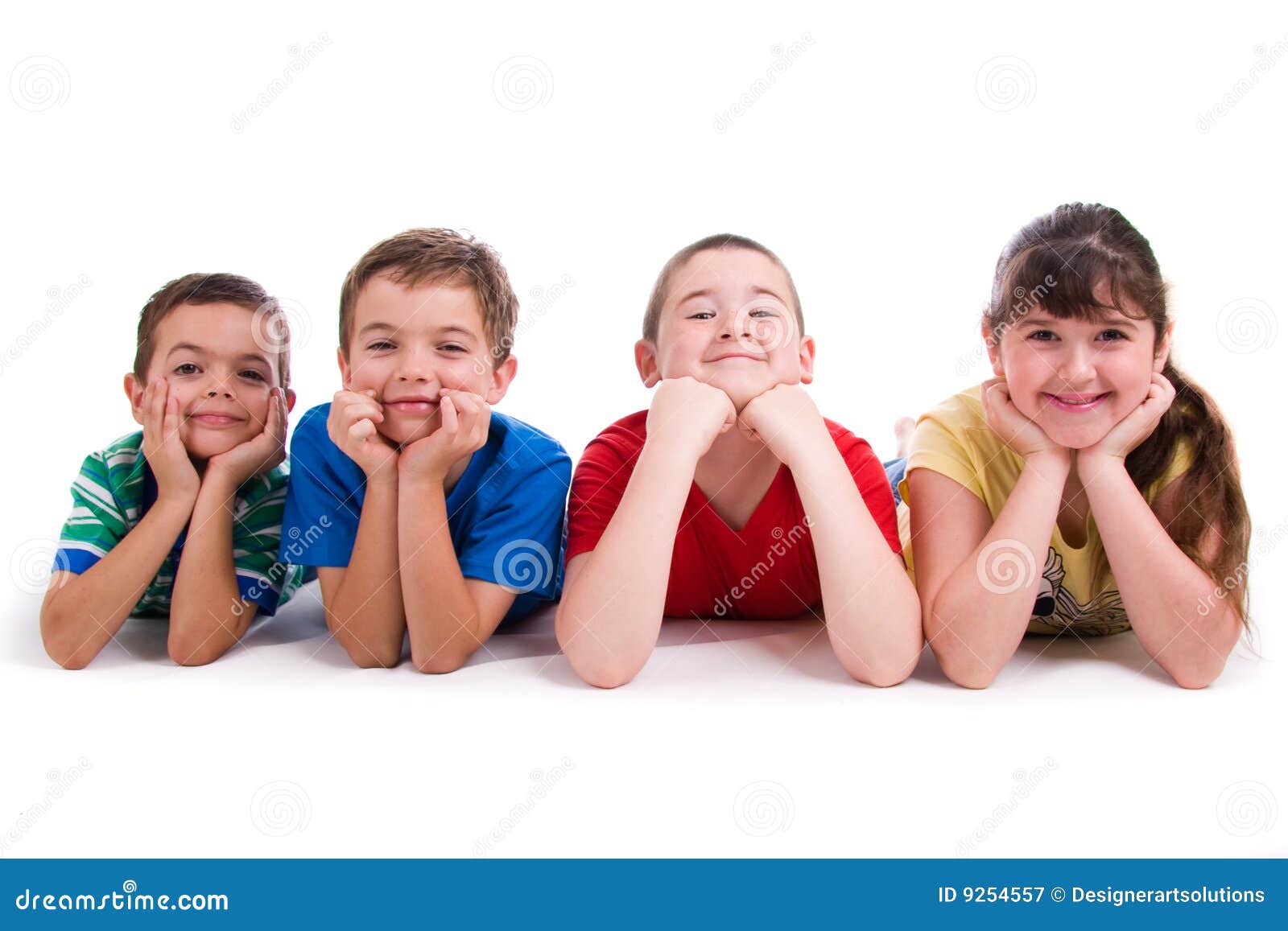 Four Children Portrait stock image. Image of caucasian - 9254557