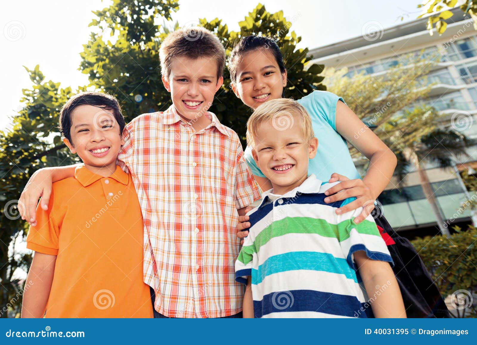 Four children stock image. Image of people, leisure, playful - 40031395