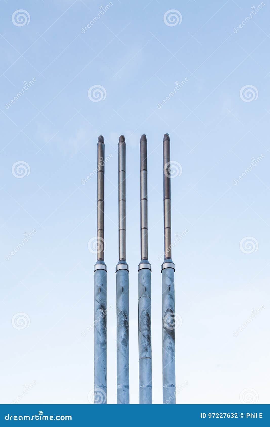 Four Chimneys in a Row stock photo. Image of industrial - 97227632