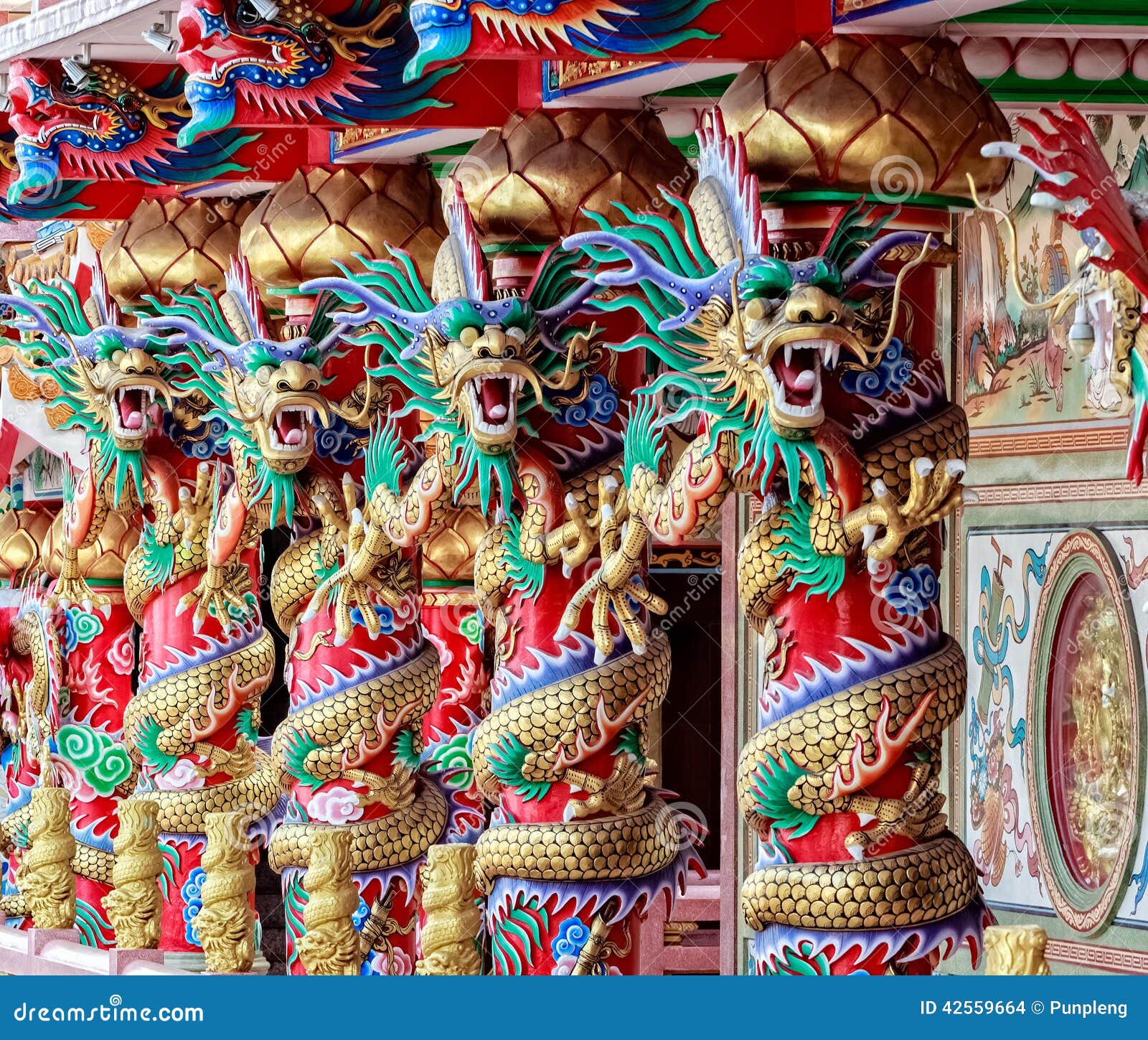 Four Chinese Dragons stock photo. Image of asian, dragon - 42559664