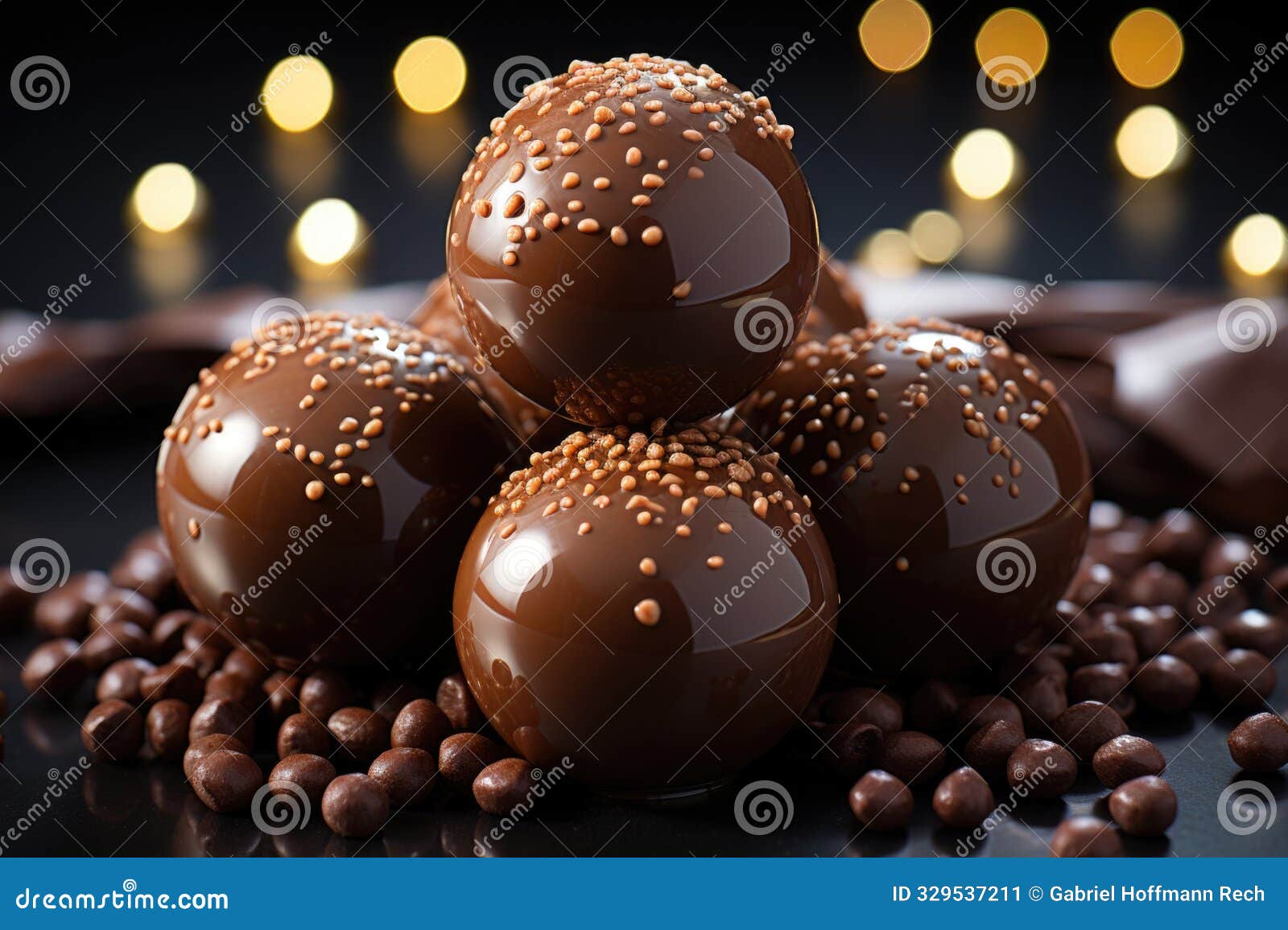 Four Chocolate Ball Balls with Double Backgro Stock Illustration ...