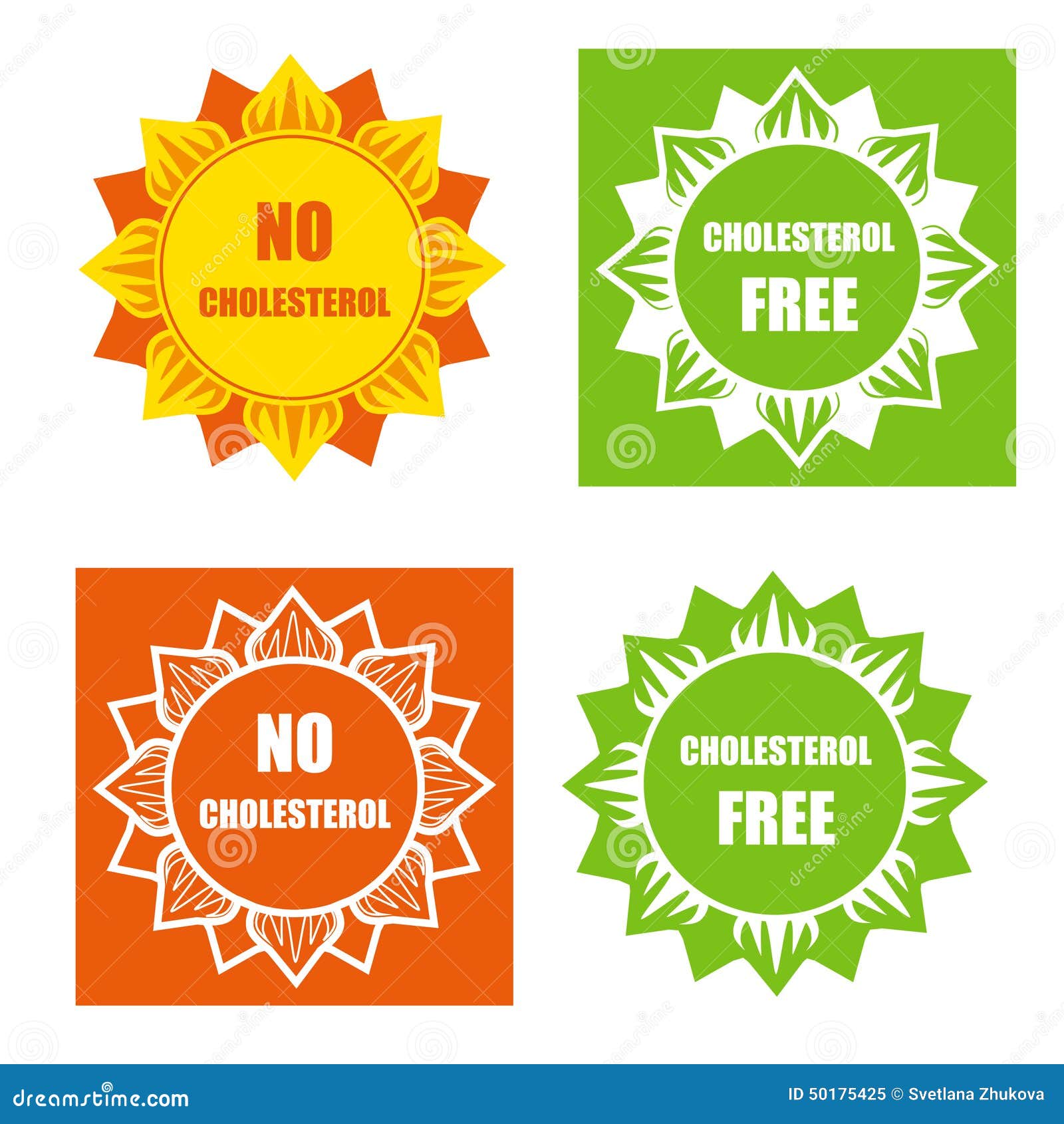 Four Cholesterol Free Labels Stock Vector - Illustration of sunflower ...