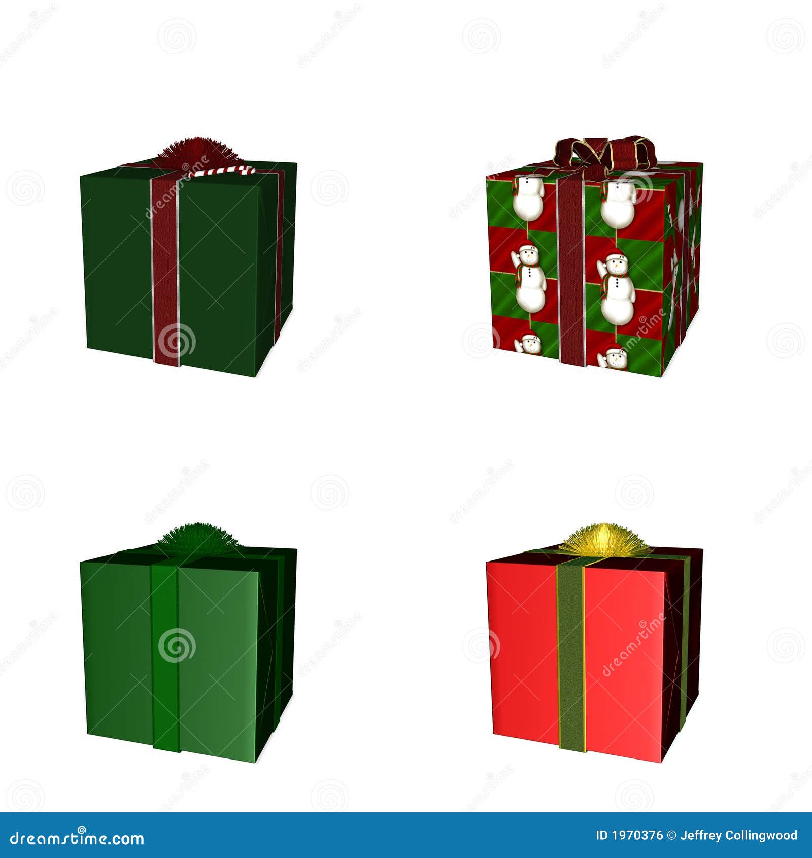 Four Christmas Gifts stock illustration. Illustration of wrap - 1970376