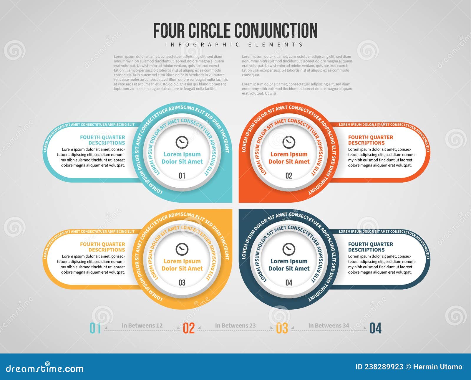 Four Circle Conjunction Infographic Stock Vector - Illustration of ...