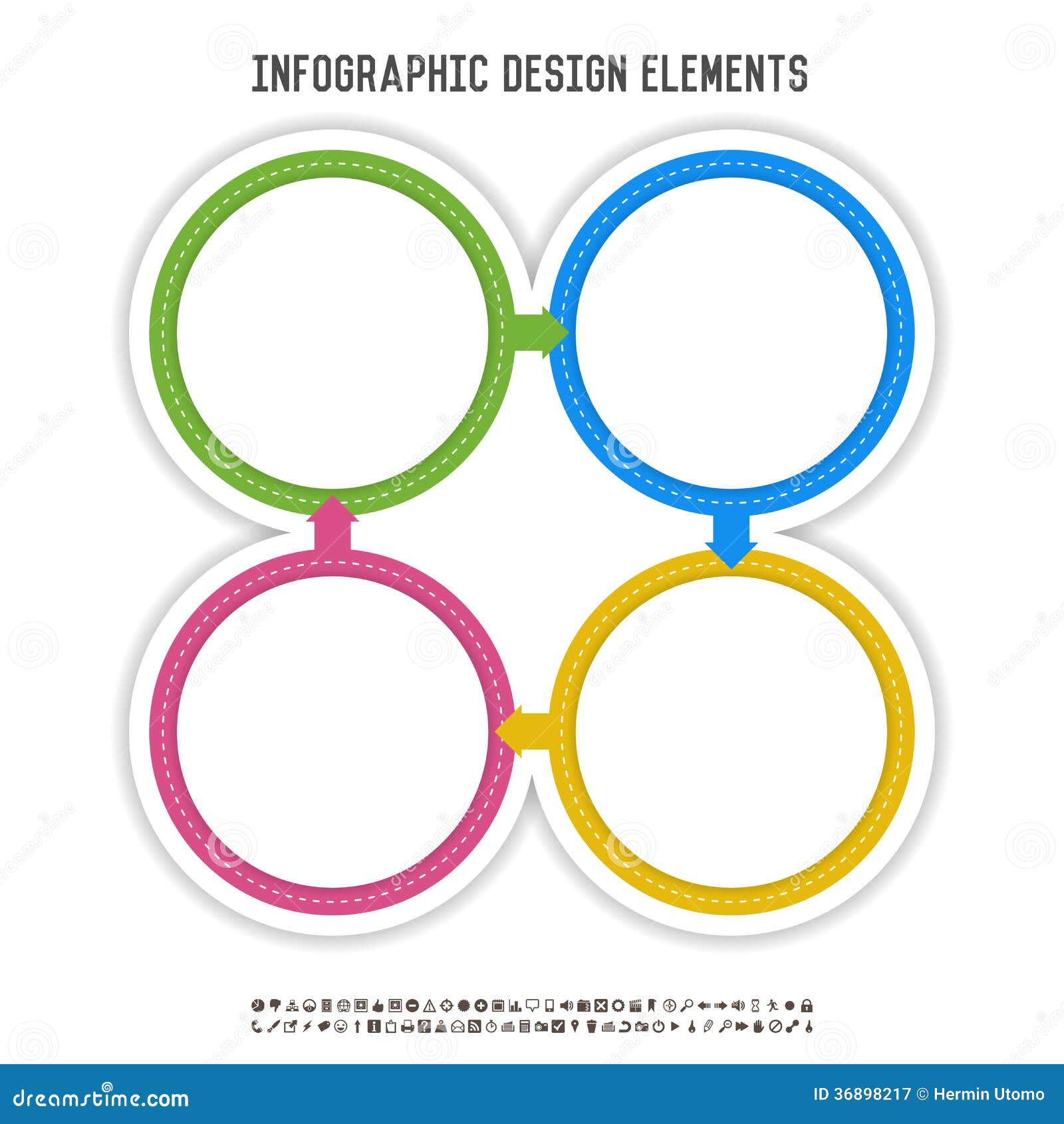 Four Circle Infographics Cartoon Vector | CartoonDealer.com #36898217