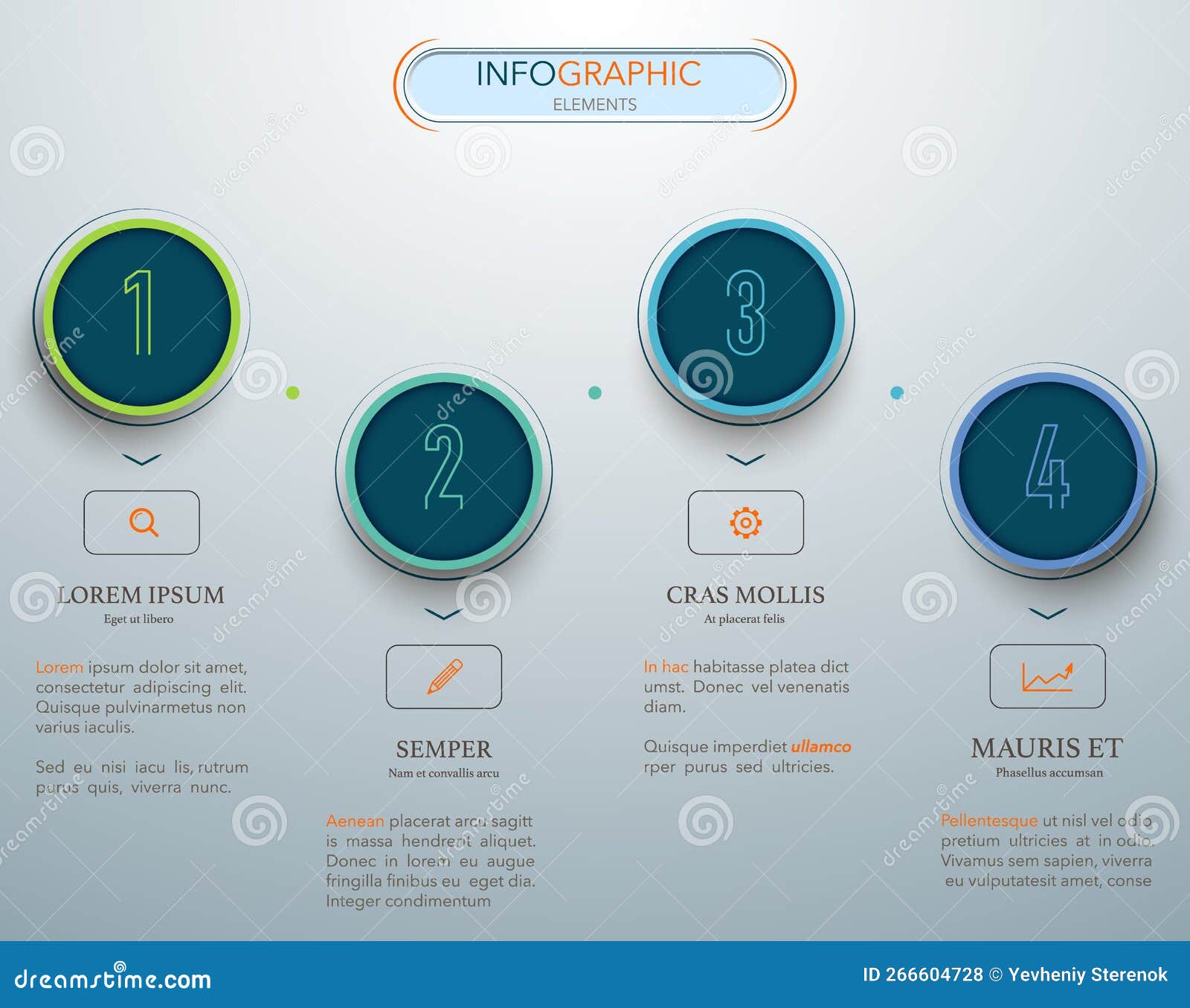 Four Circle Options or Steps Pattern Stock Vector - Illustration of ...