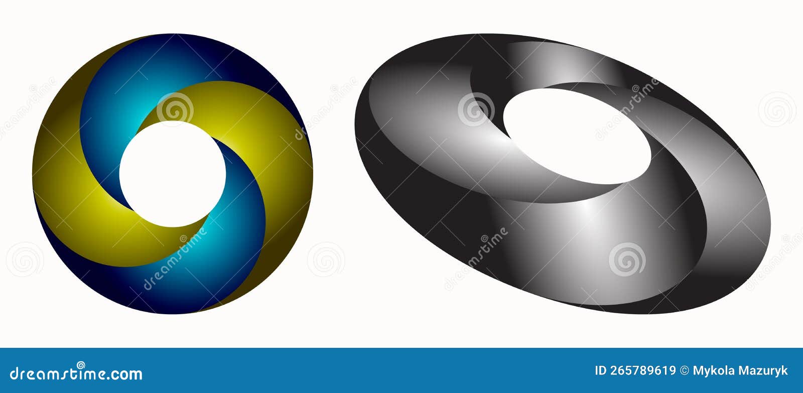 3D Blue Moebius Strip Isolated On Blue Background Royalty-Free Cartoon ...