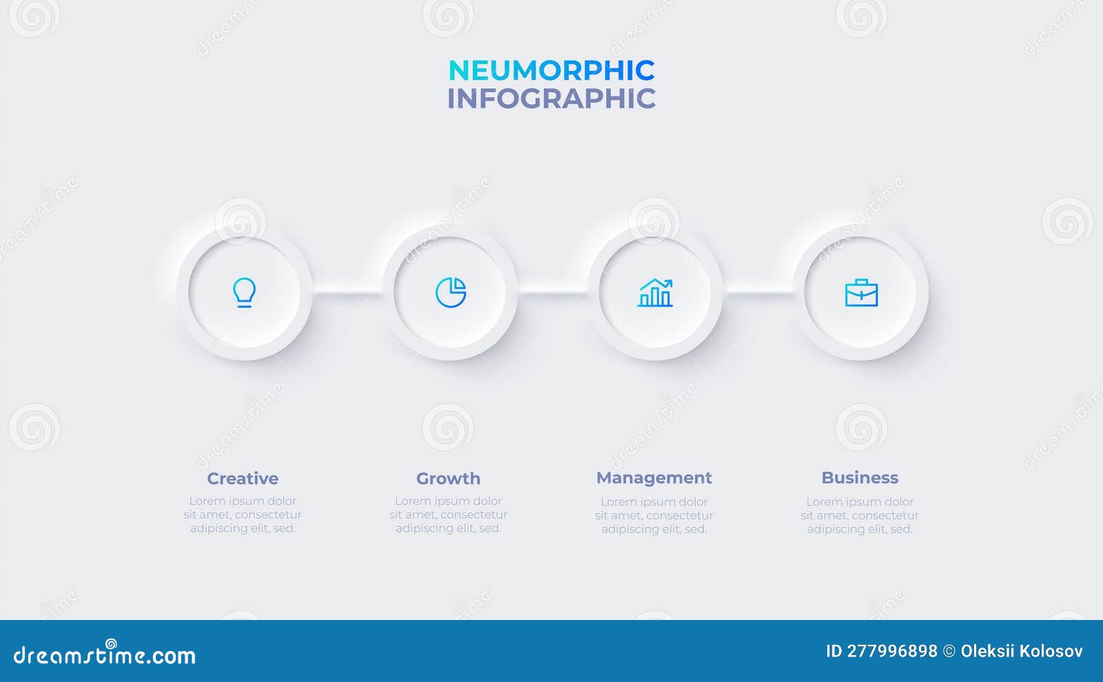 Four Circles Placed in Horizontal Row. Concept of 4 Steps of Marketing ...